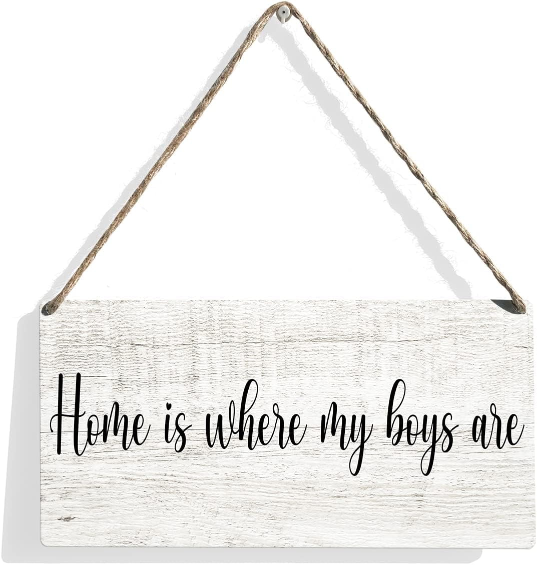 Home is Where My Boys are Wood Sign Family Quote Wooden Signs Rustic ...