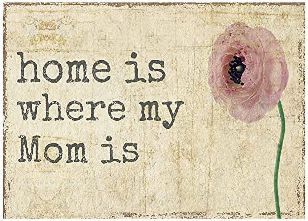 Home is Where My Mom is - Rustic Family Love Wooden Boxed Sign (5" X 7 ...