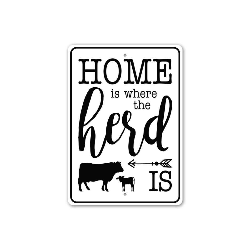 Home is Where the Herd is, Farmhouse Family Sign, Decorative Farm ...