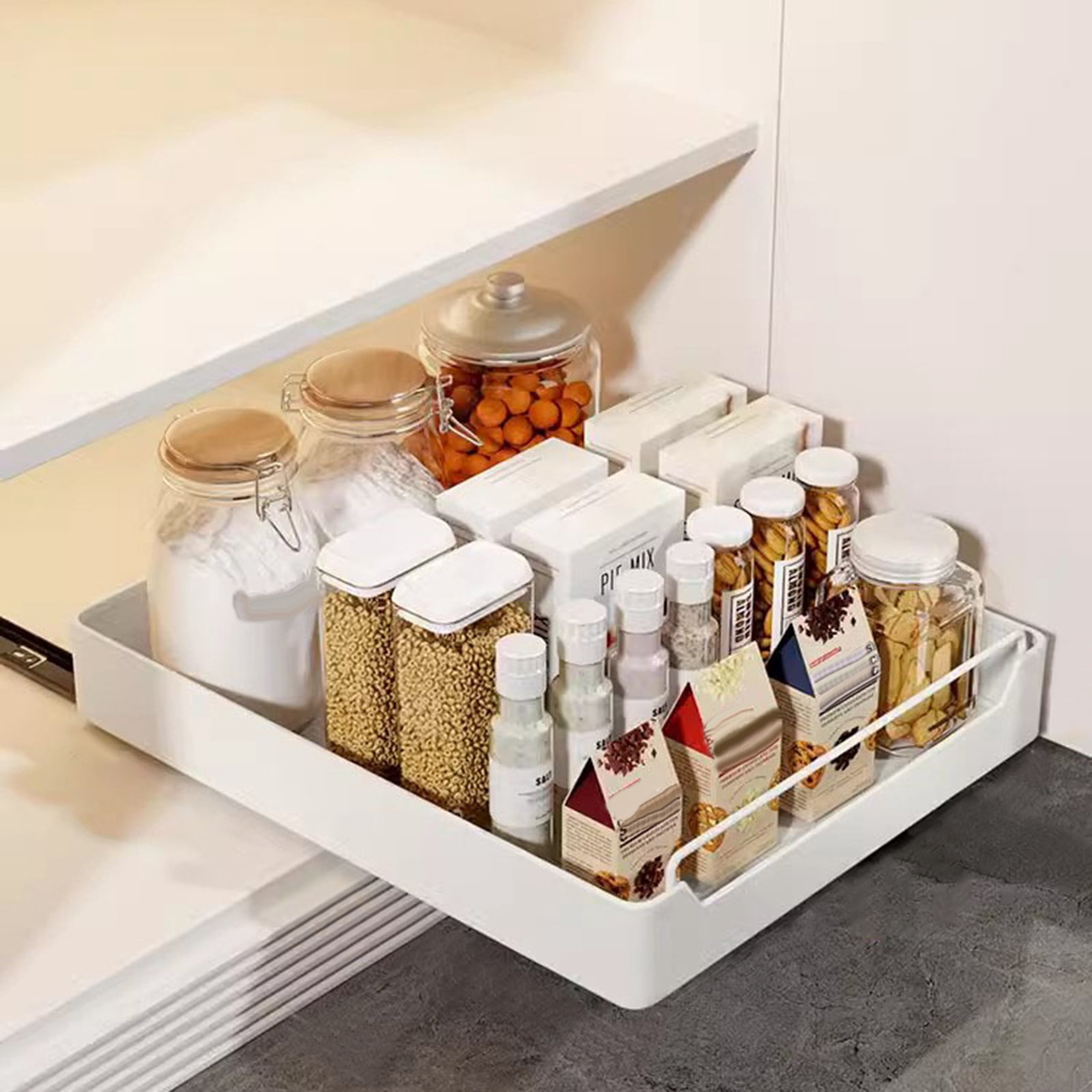 Home kitchen Pull Out Cabinet Organizer Fixed With Damping Guide ...