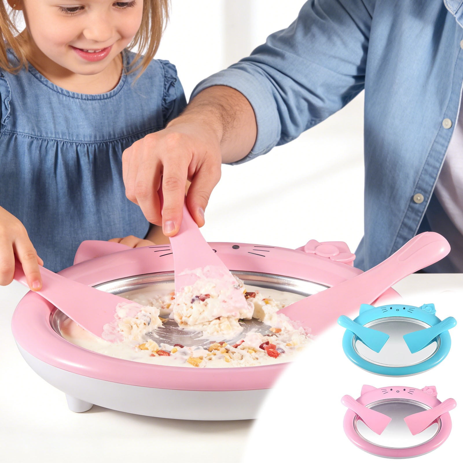 Home-made Mini Ice Cream Maker, Ice Cream Tray, Durable Plastic, Easy ...