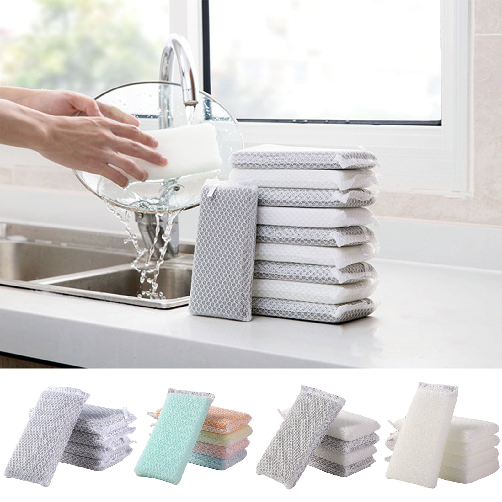 Home must-haves, Natural Wood Pulp Sponge, Double-Sided Dishwashing ...