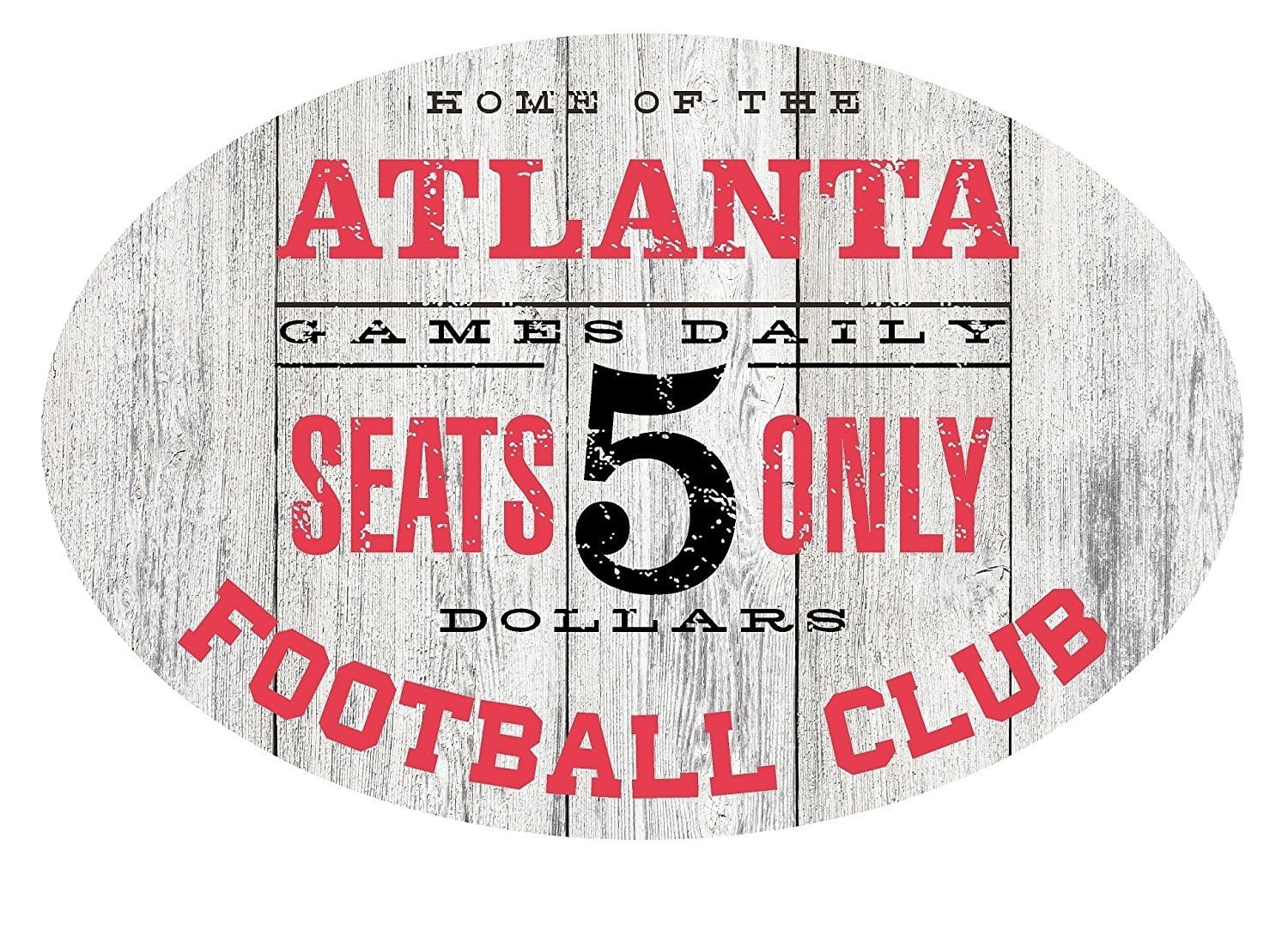 Home of the Atlanta Football Club Metal Sign Red/Black - Oval 12" x 8 ...