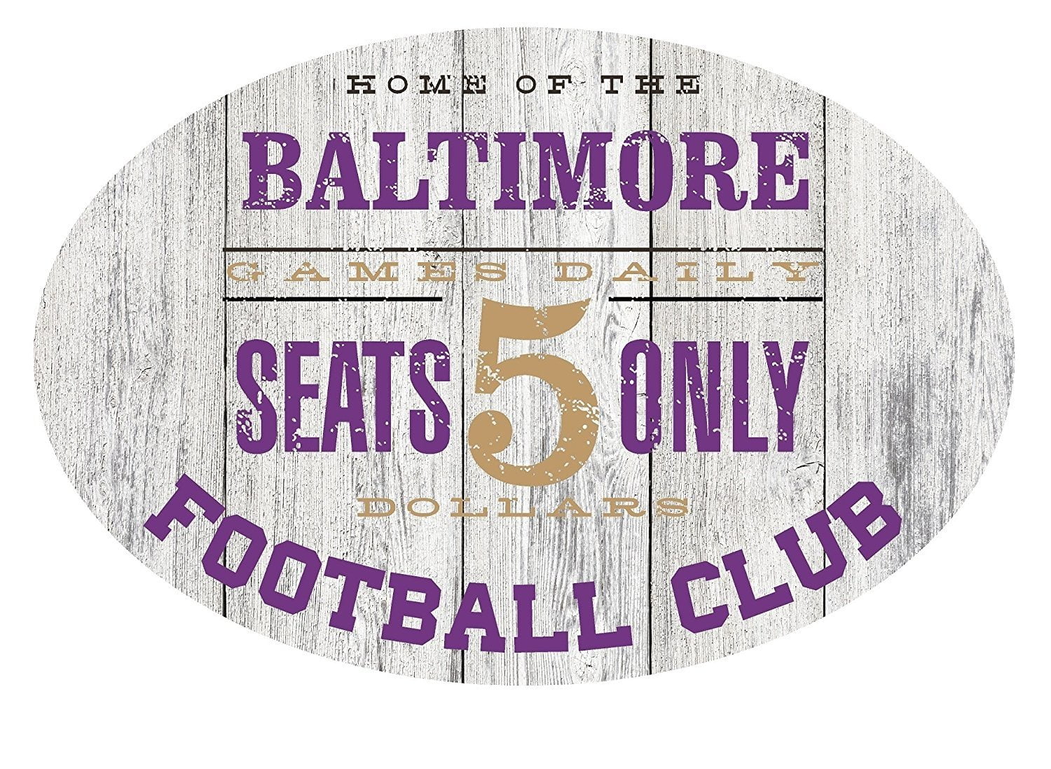 Home of the Baltimore Football Club Metal Sign Purple/Gray - Oval 12" x ...