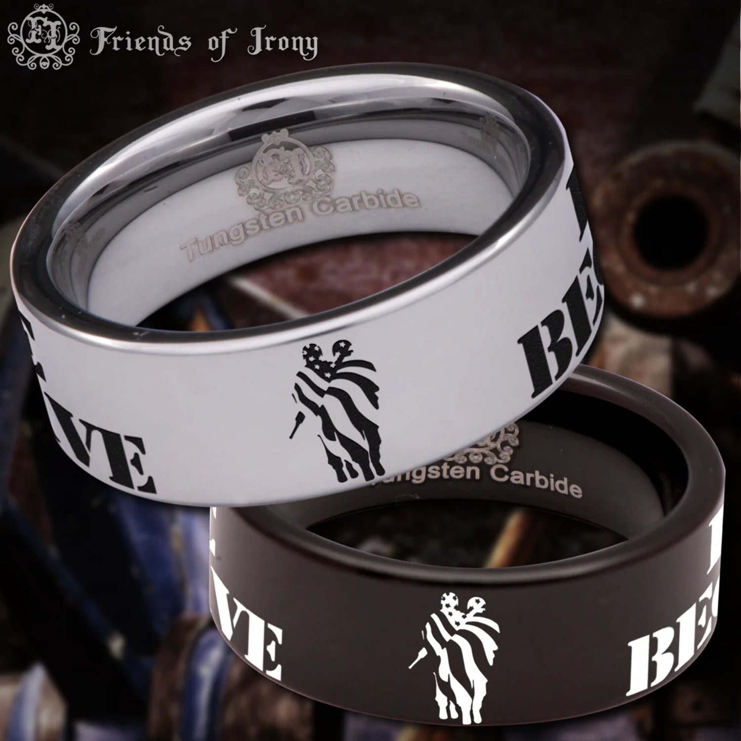 Home of the Free Because of the Brave Tungsten Carbide Ring - Walmart.com