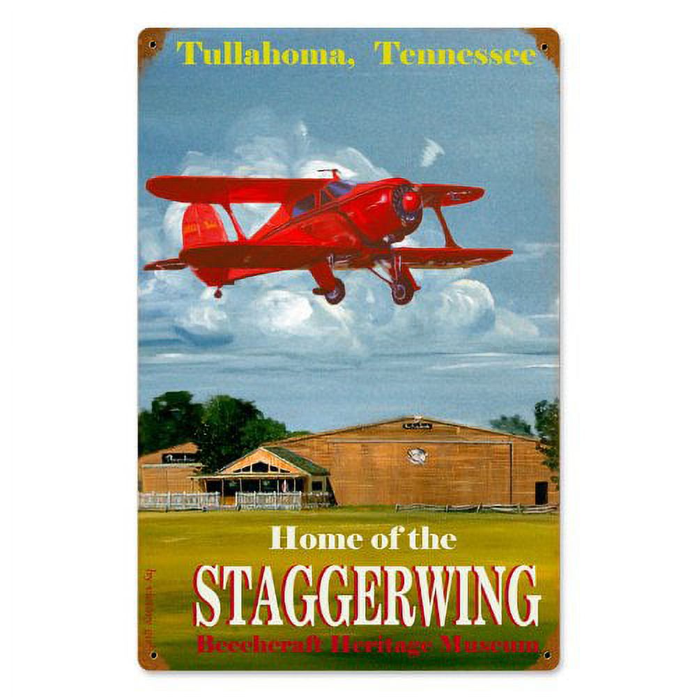 "Home of the Staggerwing" (Beechcraft Model 17) Metal Sign SIG-0109SW ...