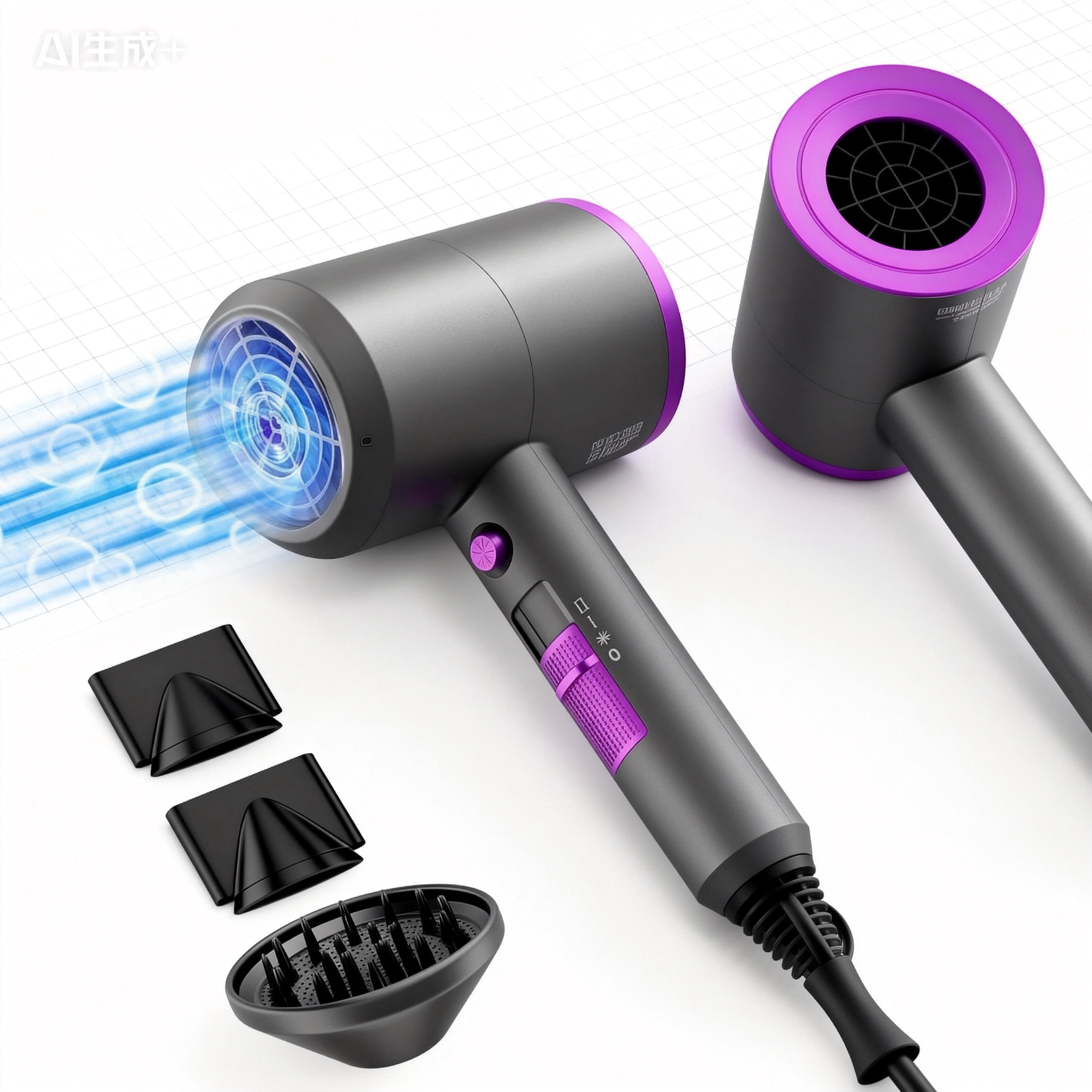 Hair Dryer-Fast Drying Ionic Blow Dryer-Updated 1800 W Low Noise ...