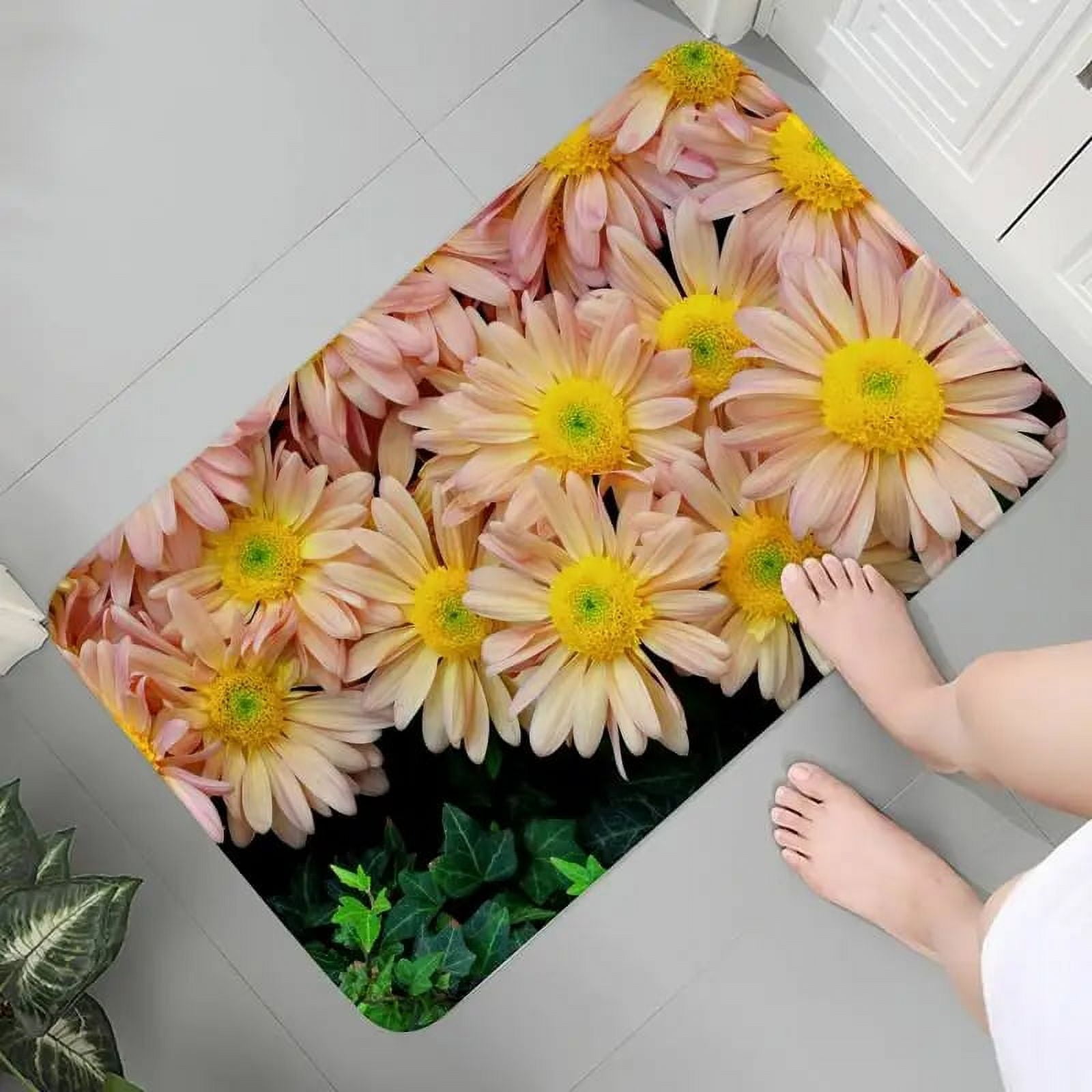Home r Entrance Door Mat Flower Pastoral 3D Printed Carpet Living Room ...