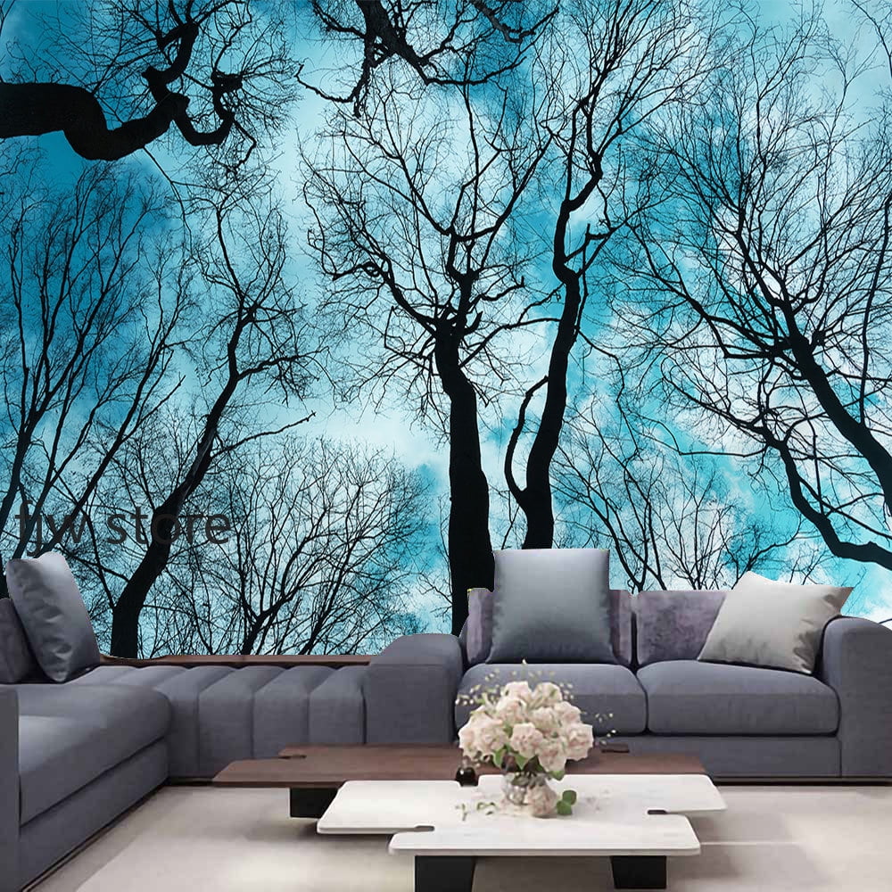 Home r Forest Night Ceiling Tapestry Wall Hanging Psychedelic Tree and ...