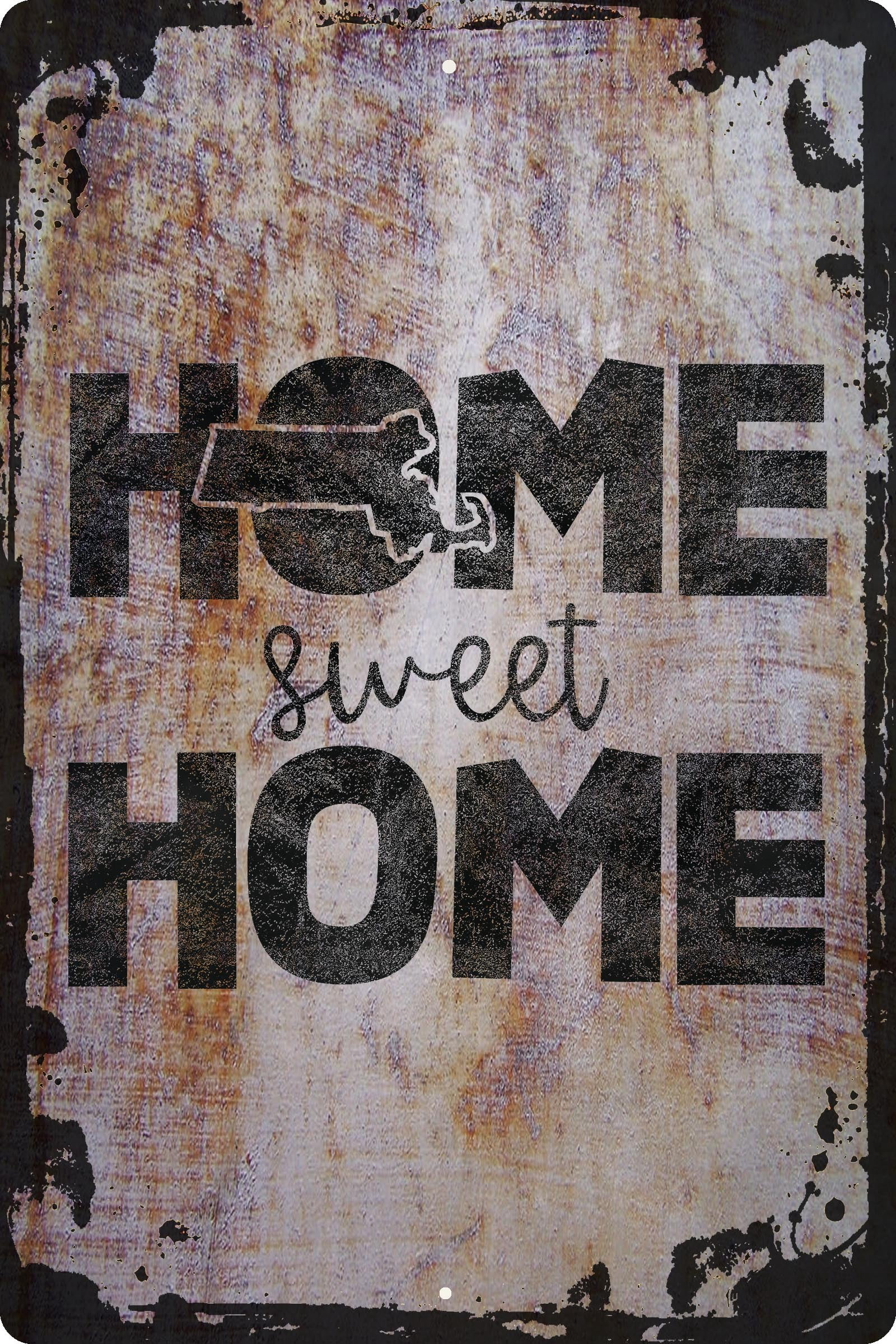 Home sweet home Massachusetts state native hometown love Beige Wall Art ...