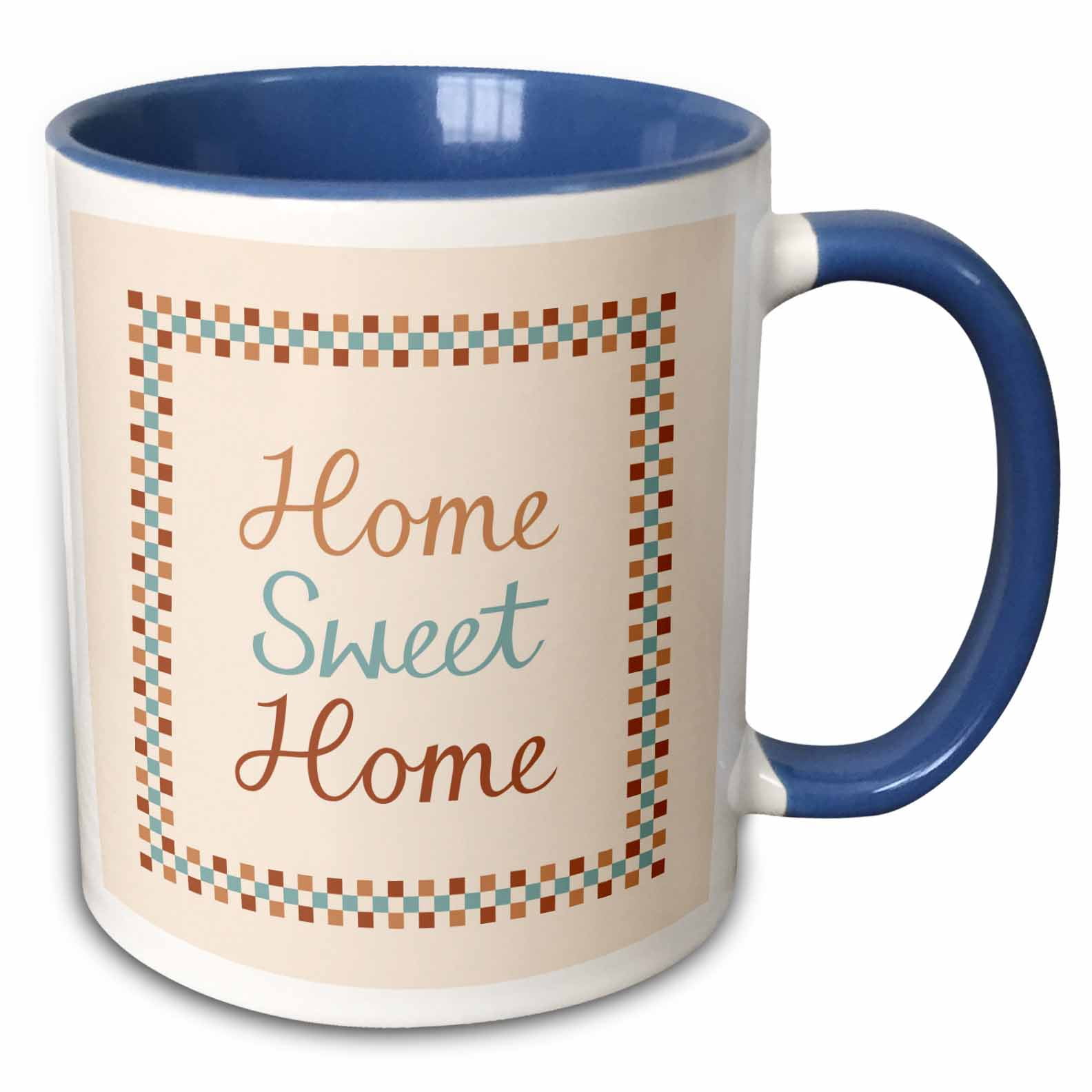 Home sweet home script in teal, cream and terracotta colors. 15oz Two ...