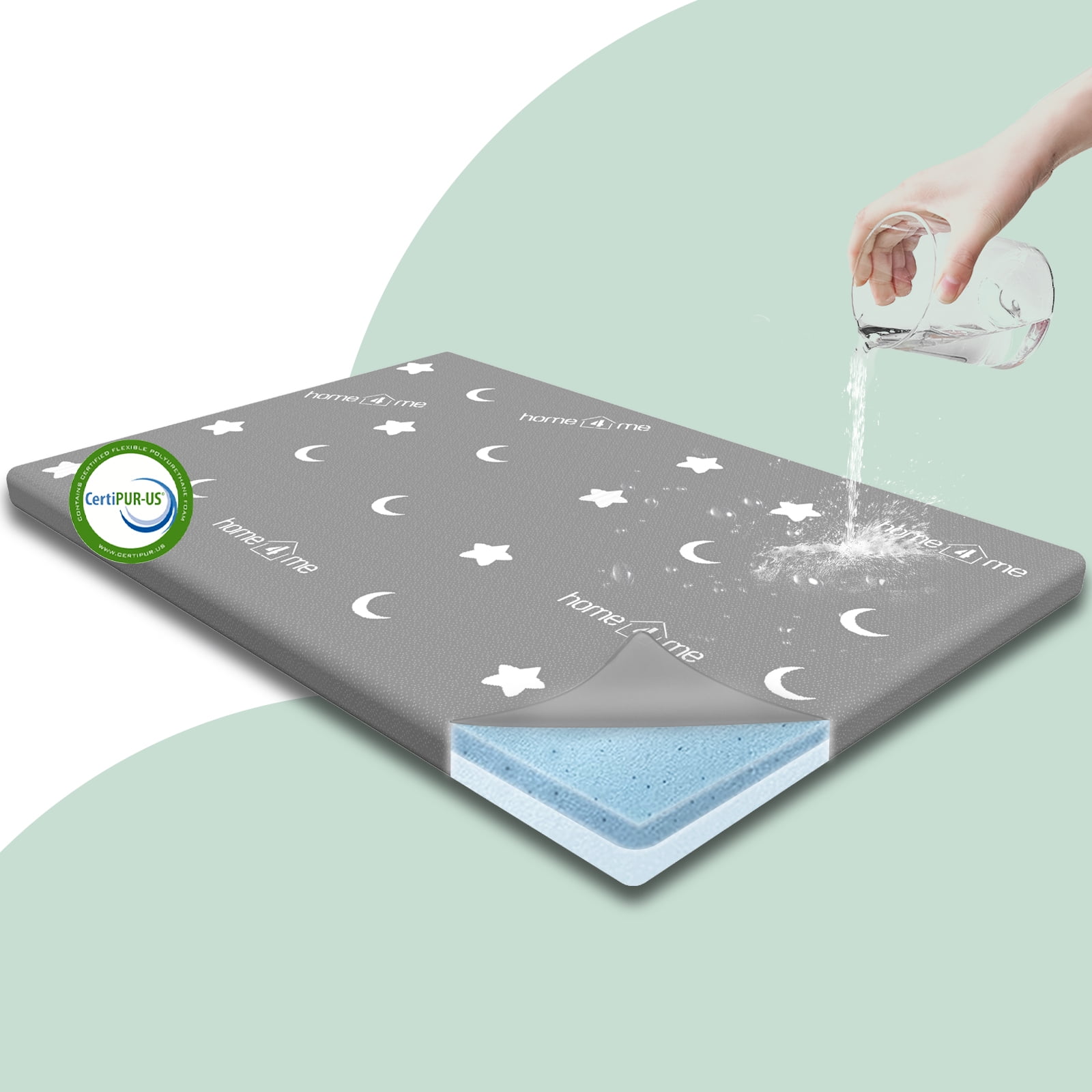 Home4me Baby Crib Mattress 38" x 26"x 2'', Dual Sided Mini Crib ...