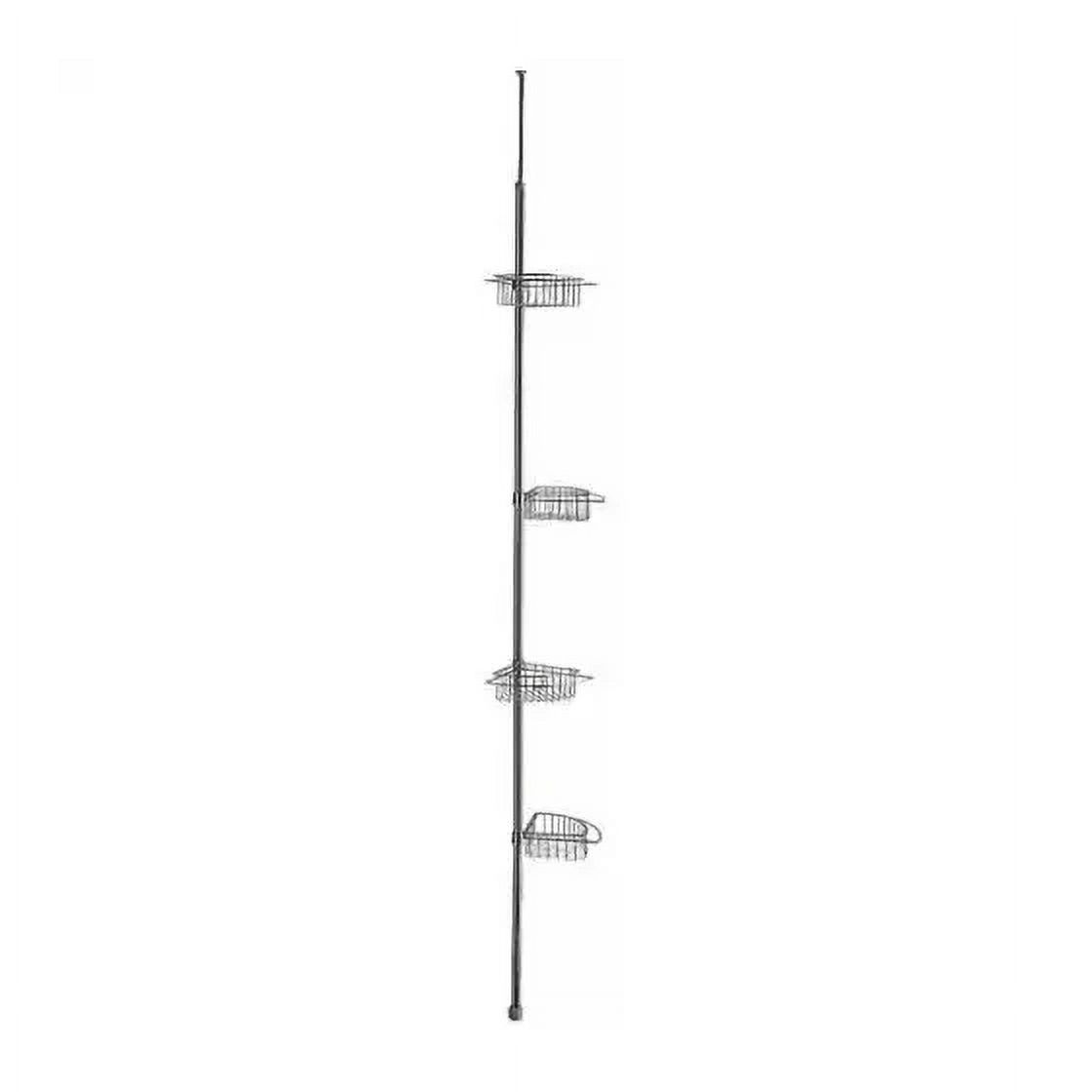 HomeBasix TS08-CH Corner Shower Organizer 4 Tier Tray Chrome - Walmart.com