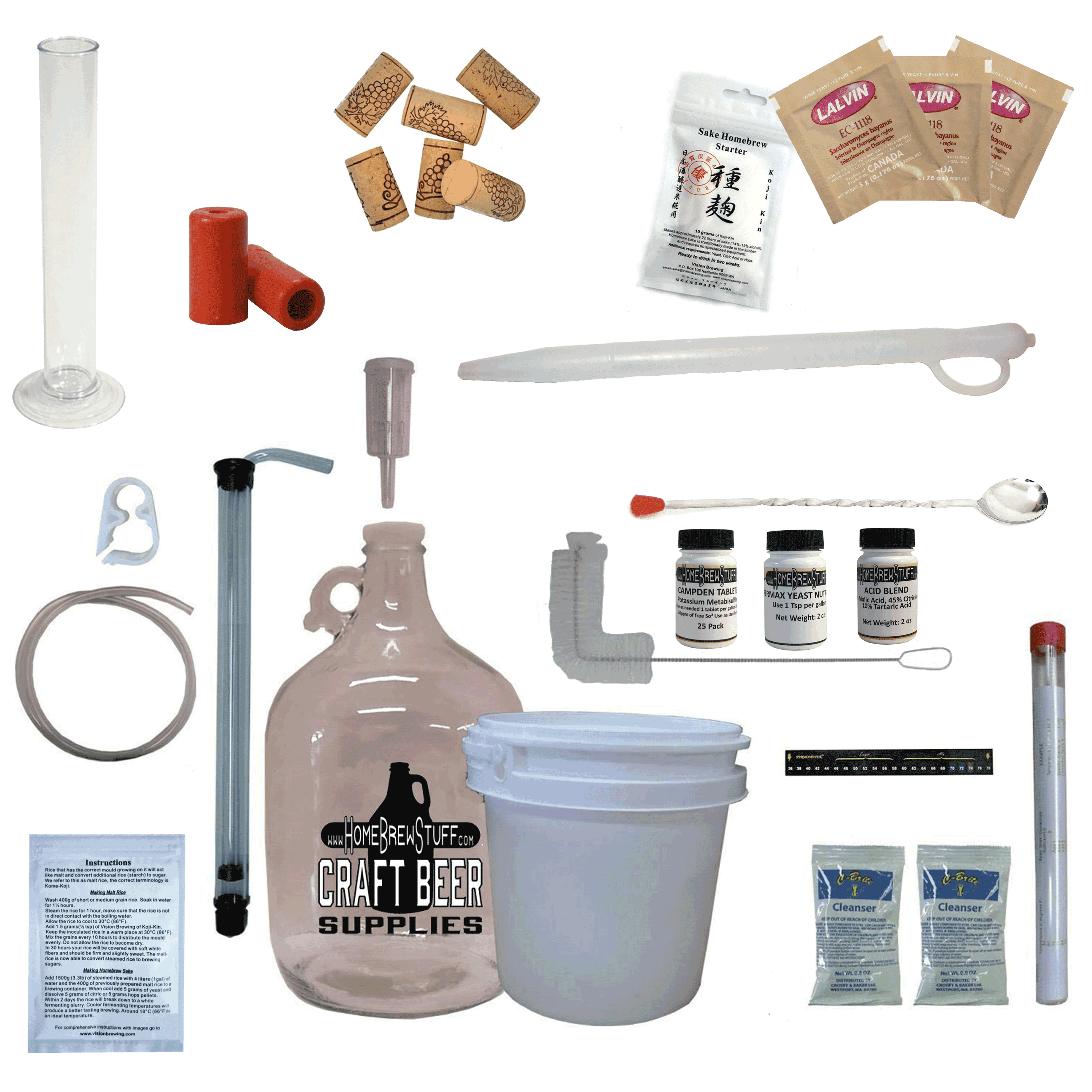 HomeBrewStuff Table Top Nano-Sake Equipment Kit With Koji-Kin Culture ...