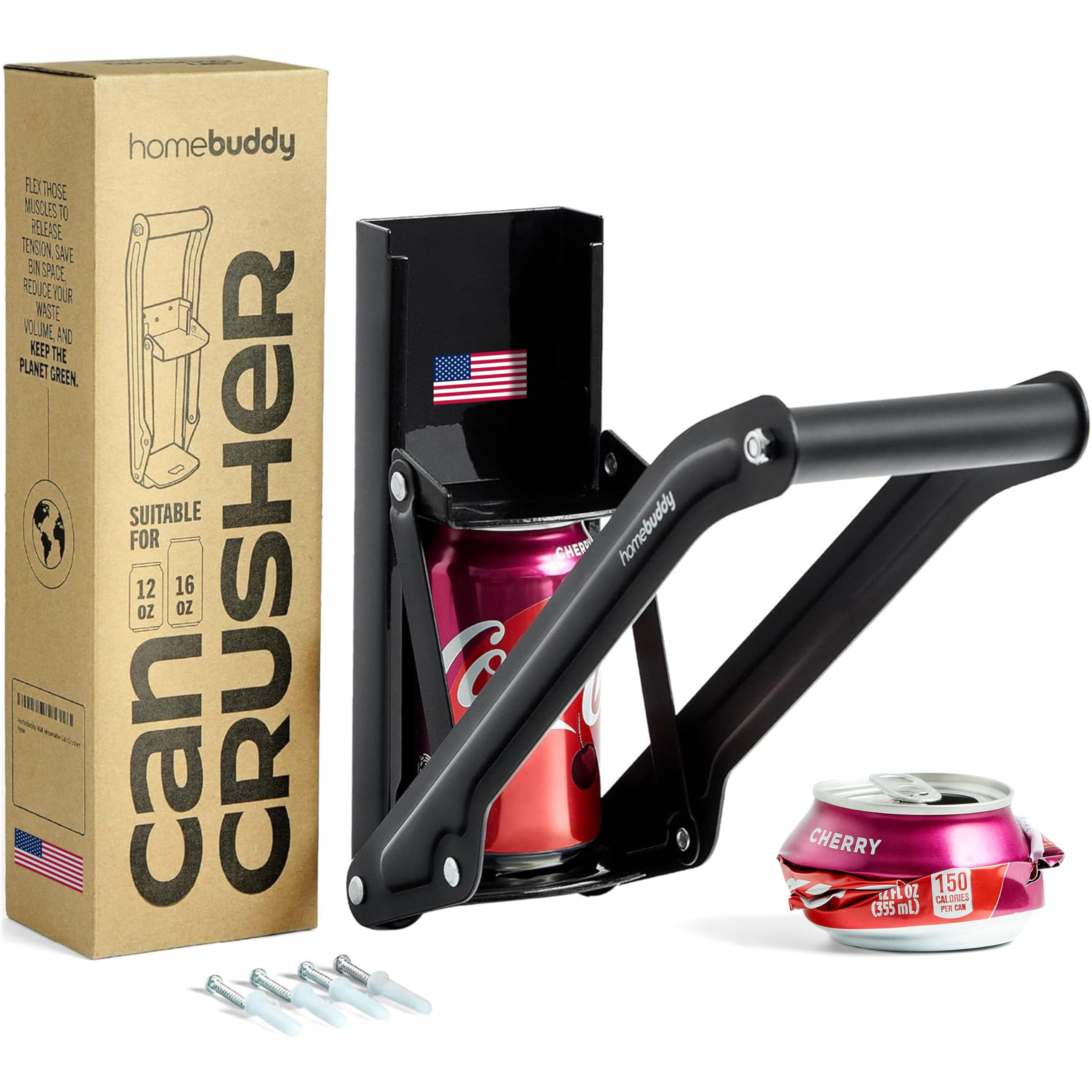 HomeBuddy Can Crusher for Recycling - 12 Oz. and 16 Oz. Can Crusher ...