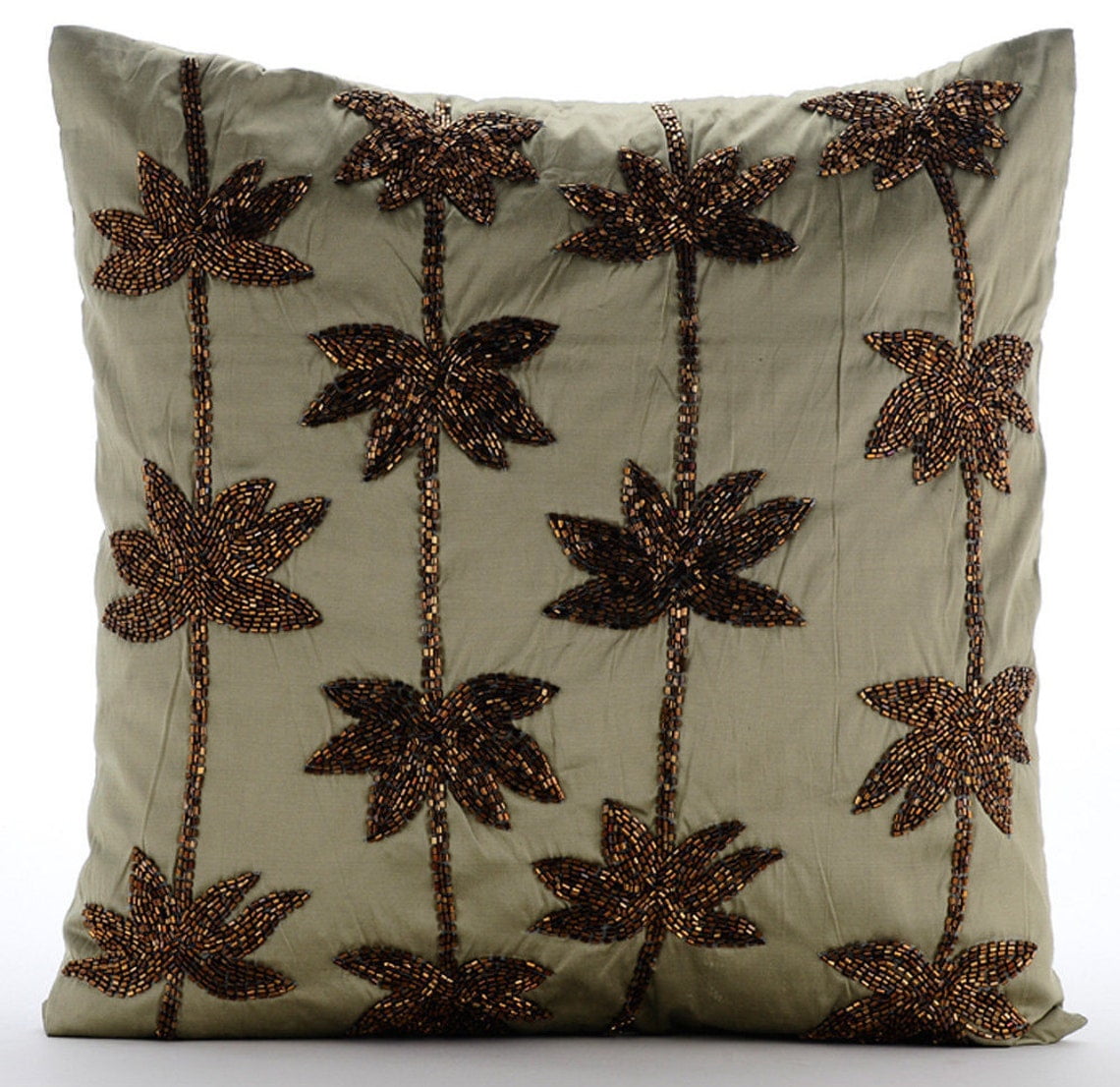 The HomeCentric Custom Pillow Case Sage Green Pillow Shams Zardozi ...