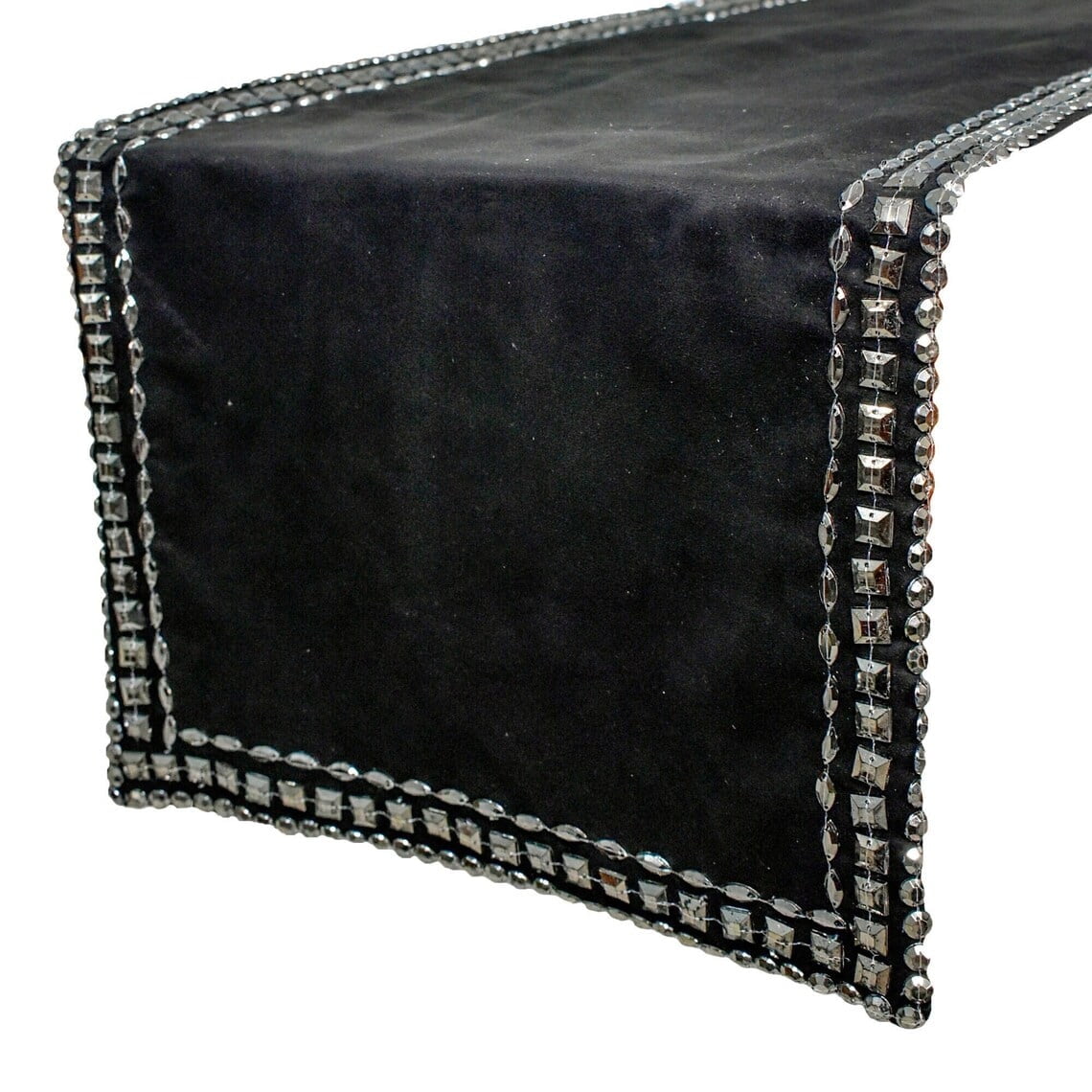 The HomeCentric Decorative Black Table Runner 6 - 8 Seater Table Runner ...