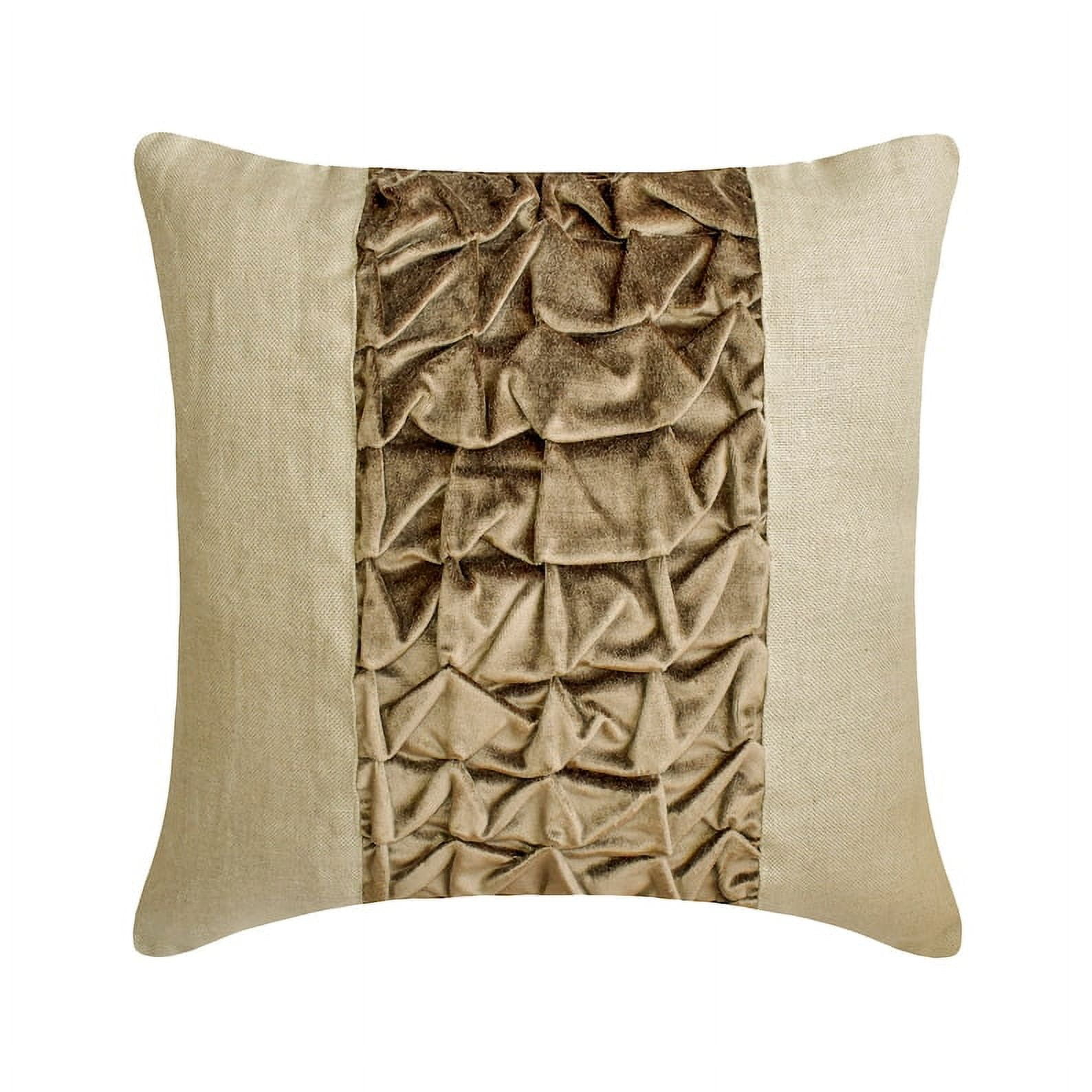 The HomeCentric Decorative Brown 24"x24" (60x60 cm) Pillow Covers, Velvet & Linen Textured ...