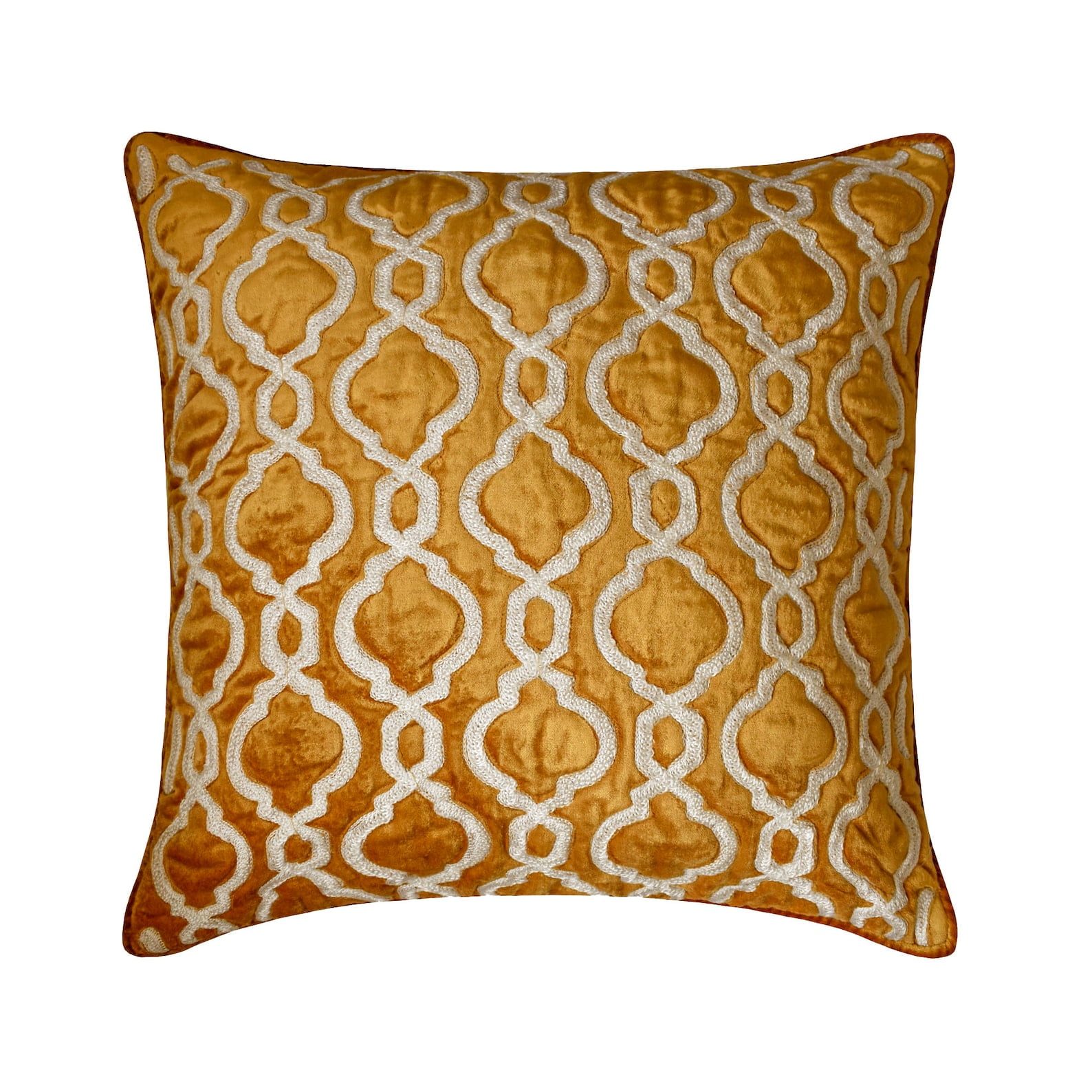 The HomeCentric Decorative Gold Pack of 2, 20x20 inch (50x50 cm) Throw ...