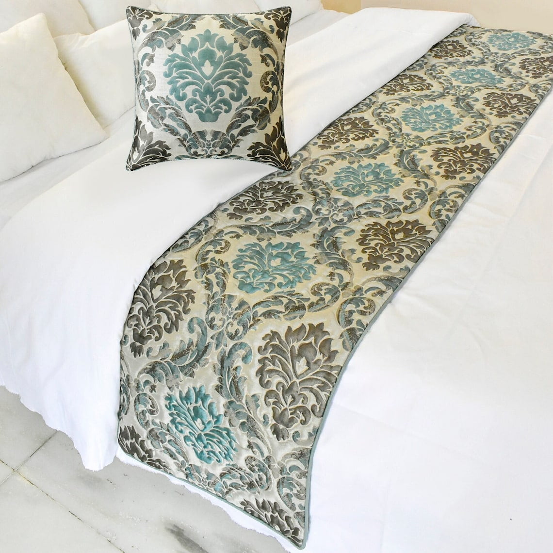 The HomeCentric King / Queen / Twin Blue Decorative CA King 86"x18" Bed ...