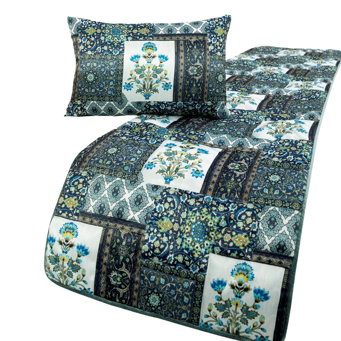 The HomeCentric King / Queen / Twin Blue Designer Queen 74"x18" Bed ...