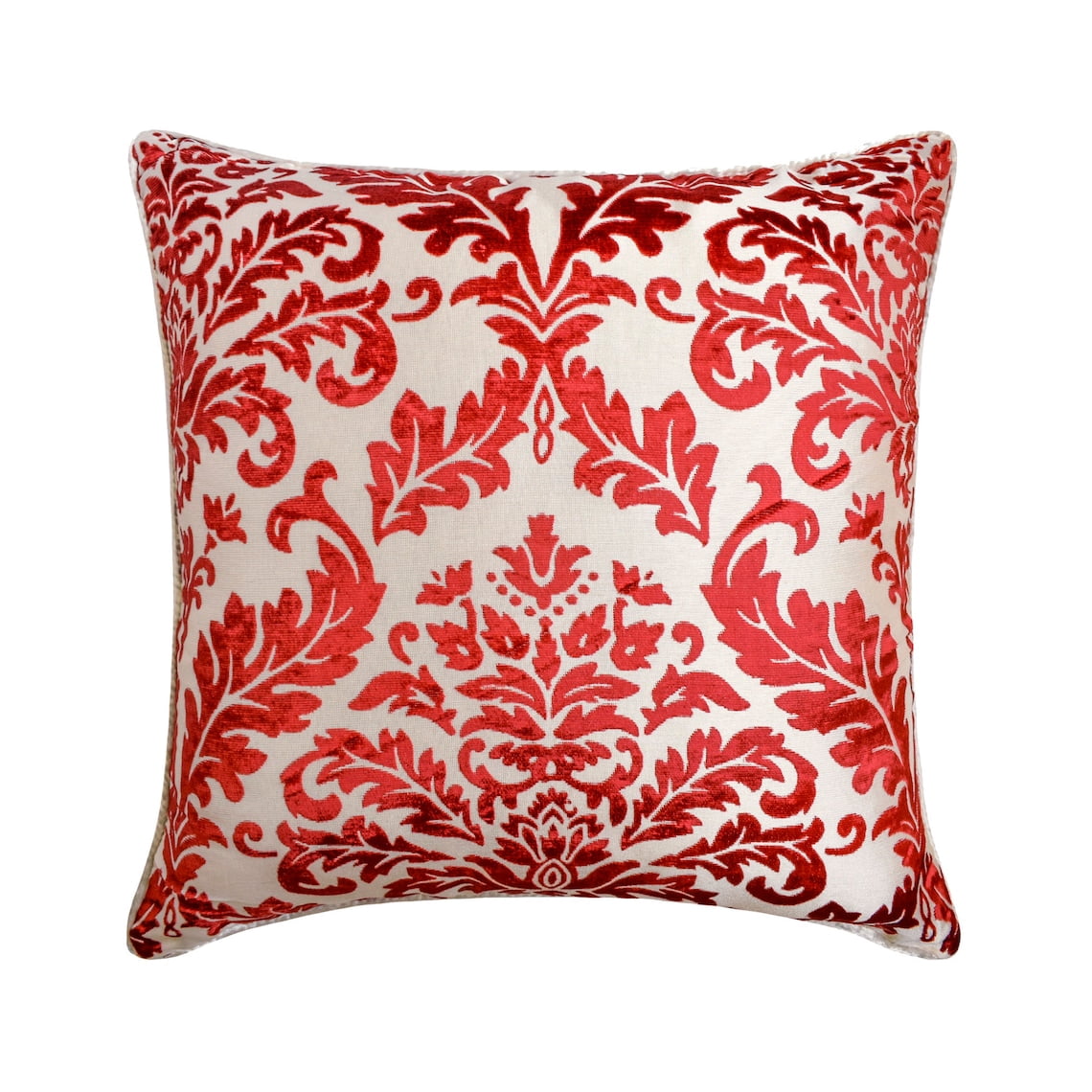 The HomeCentric Pillow Case Covers Cayenne Red Pillow Shams Red Damask ...