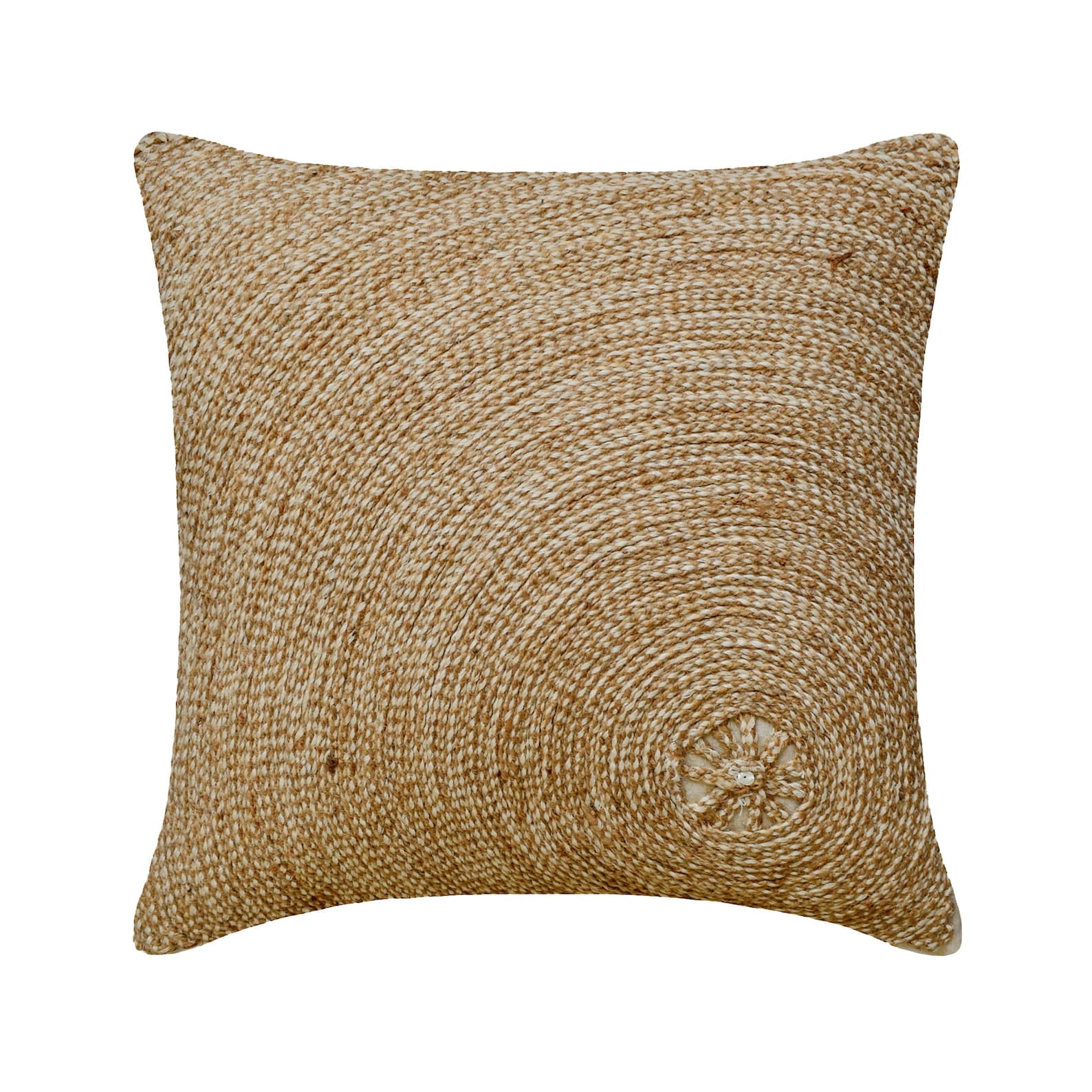 The HomeCentric Pillow Cover Ecru Pillow case Optic Jute Cord Pillow ...