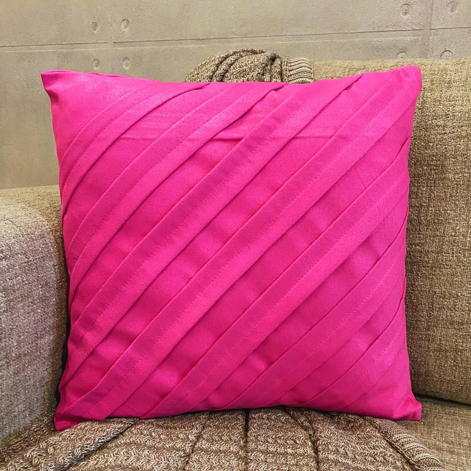 The HomeCentric Toss Pillow Cover, Fuchsia Pink Shams, Textured ...