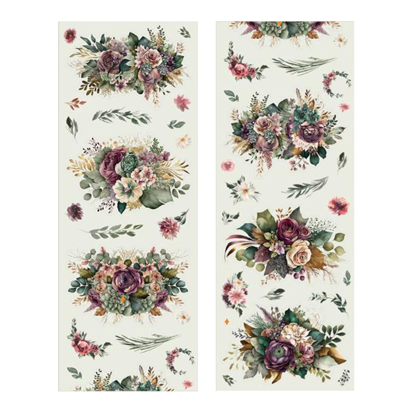 HomeCozy 1 Roll PET Flower Tapes Sticker Waterproof Pre Cutting ...