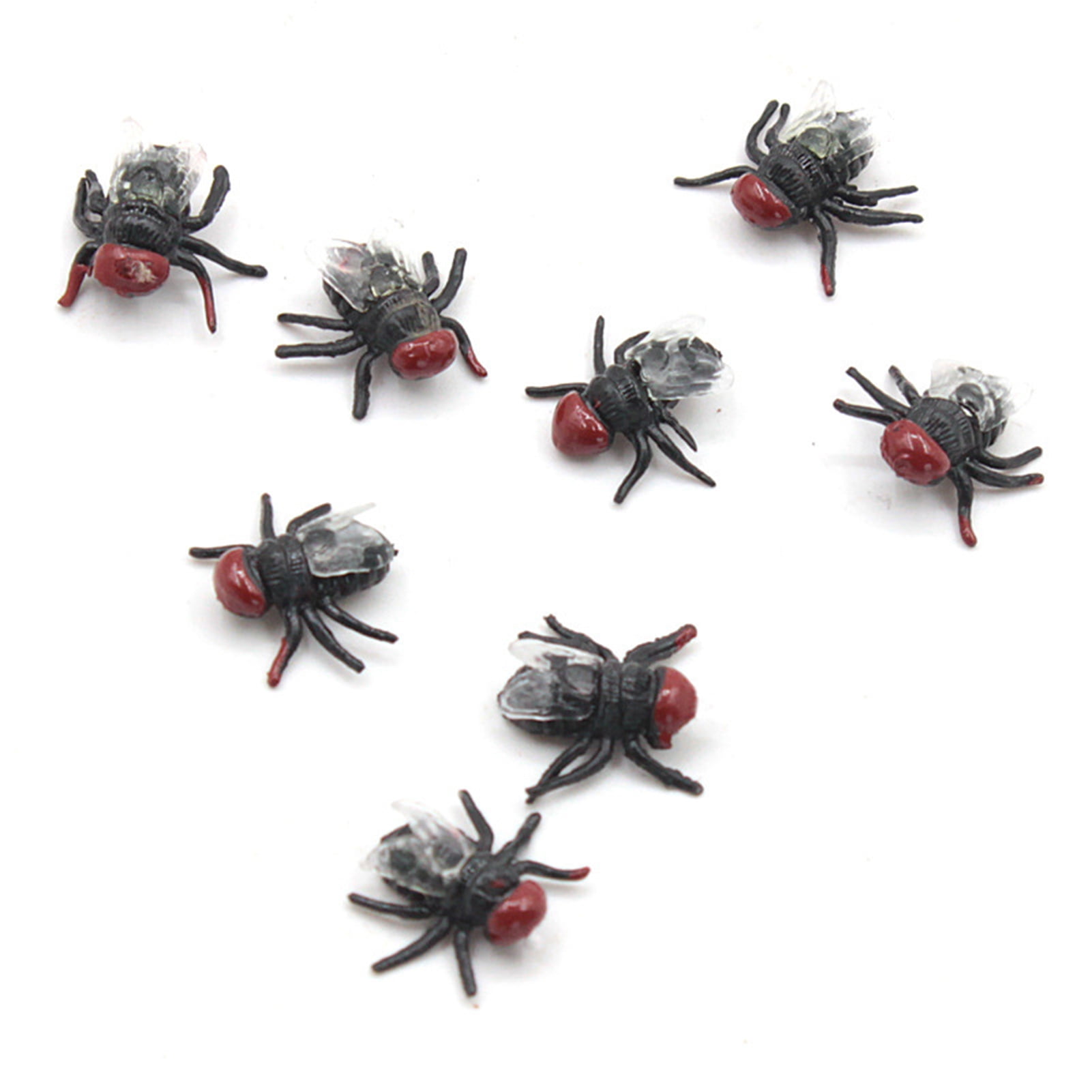 HomeCozy 100Pcs Fake Flies Realistic Tricky Props Plastic Halloween ...