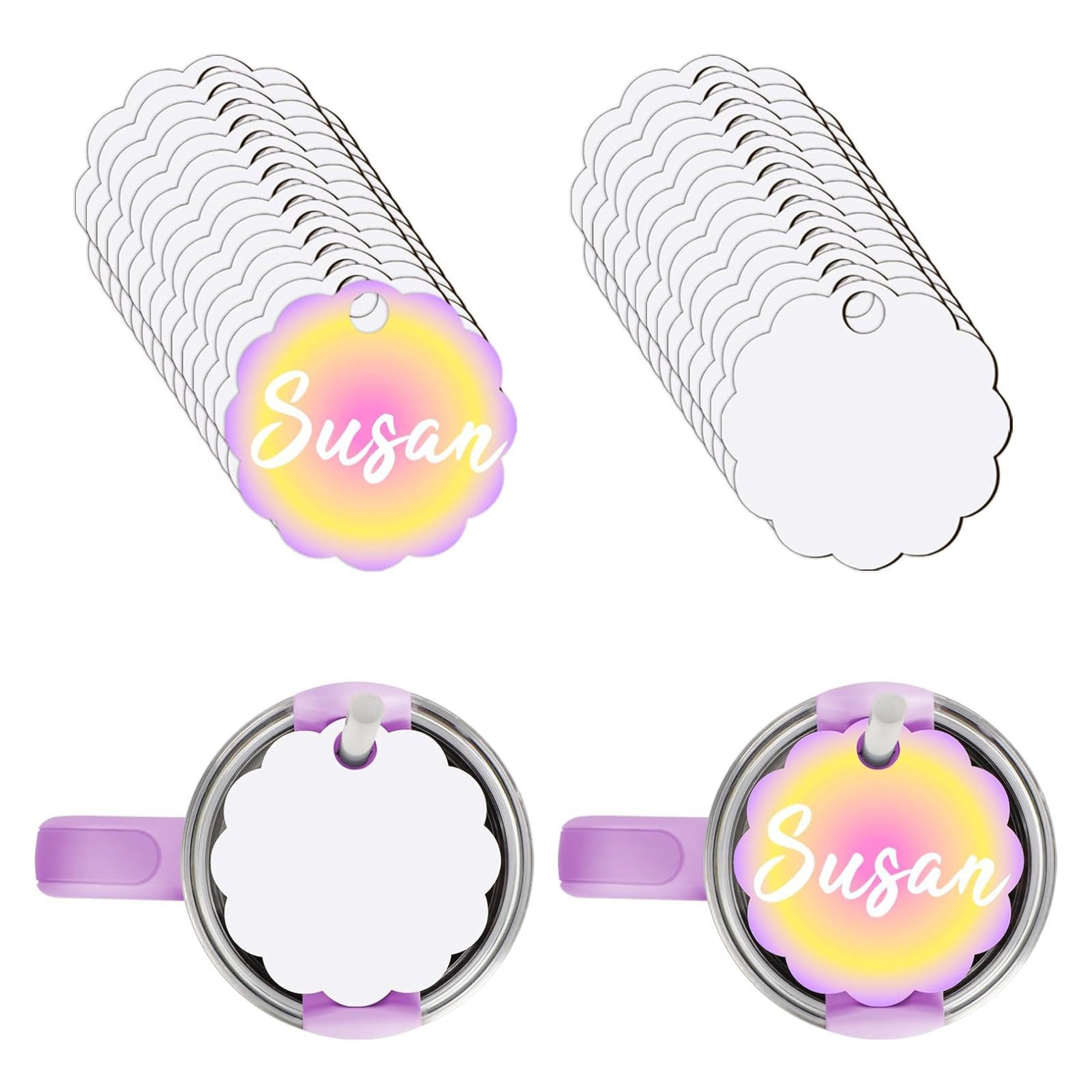 HomeCozy 10Pcs Sublimation Name Plates Sublimation Topper Personalized ...