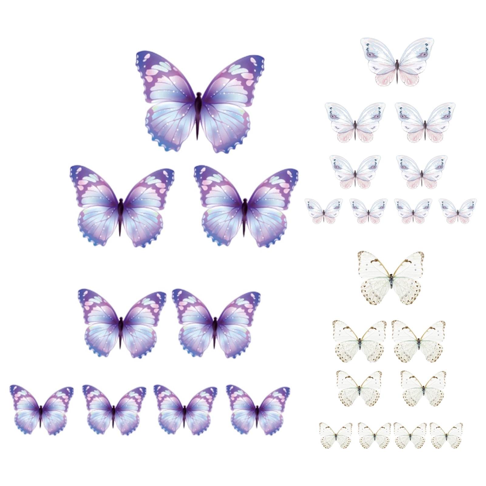 HomeCozy 18Pcs/Set Butterfly Cake Toppers Realistic Vivid Image Food ...