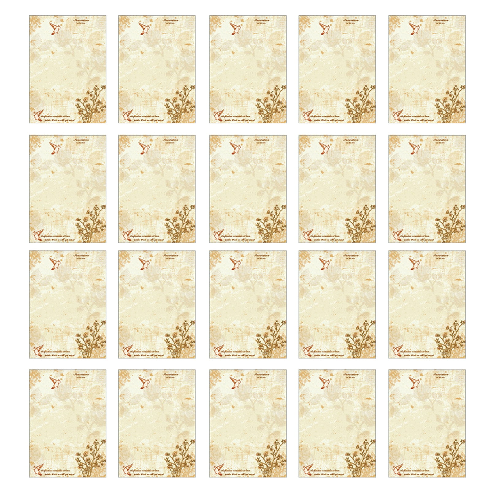 HomeCozy 2 Set Letter Paper Flower Print Smooth Writing Vintage ...