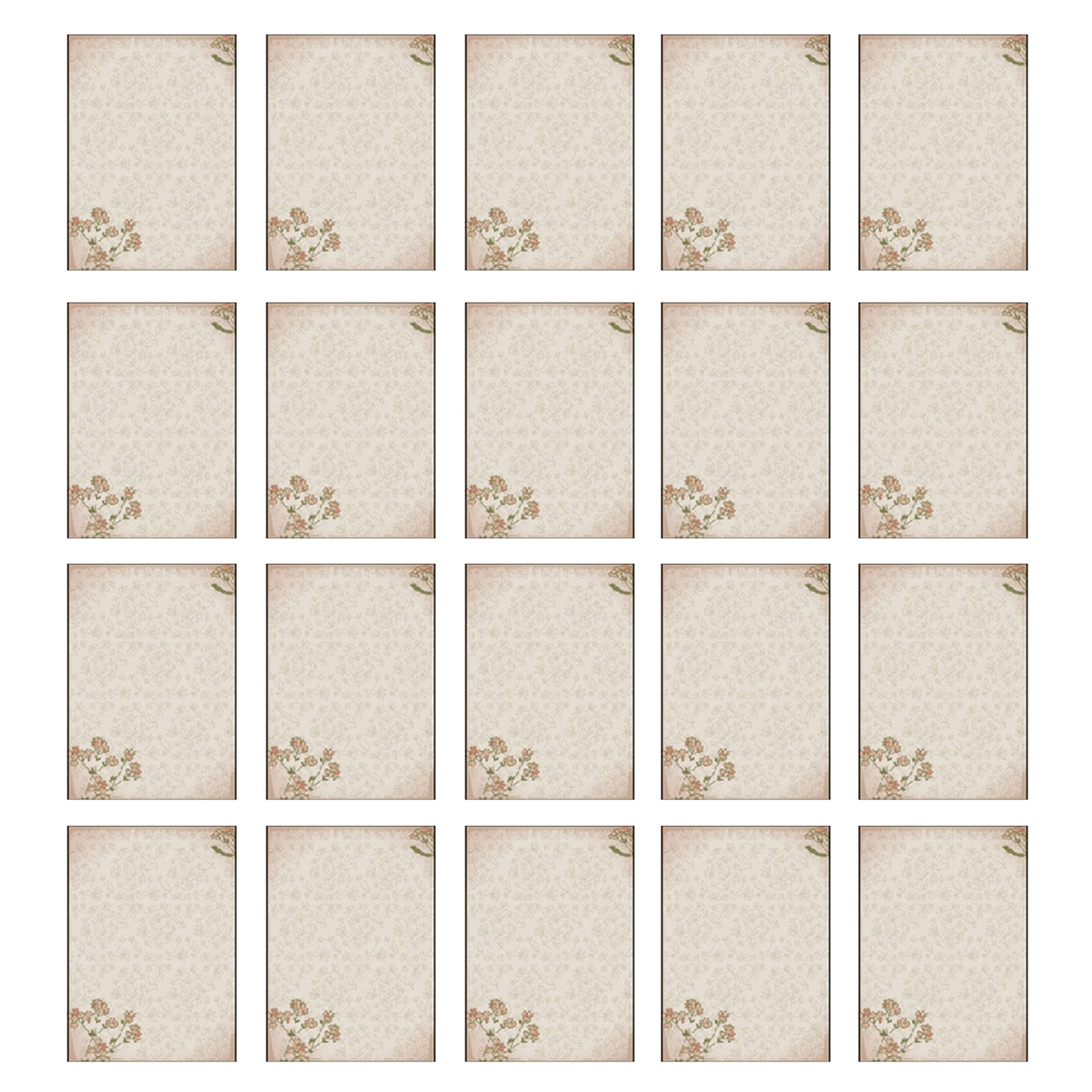 HomeCozy 2 Set Letter Paper Flower Print Smooth Writing Vintage ...