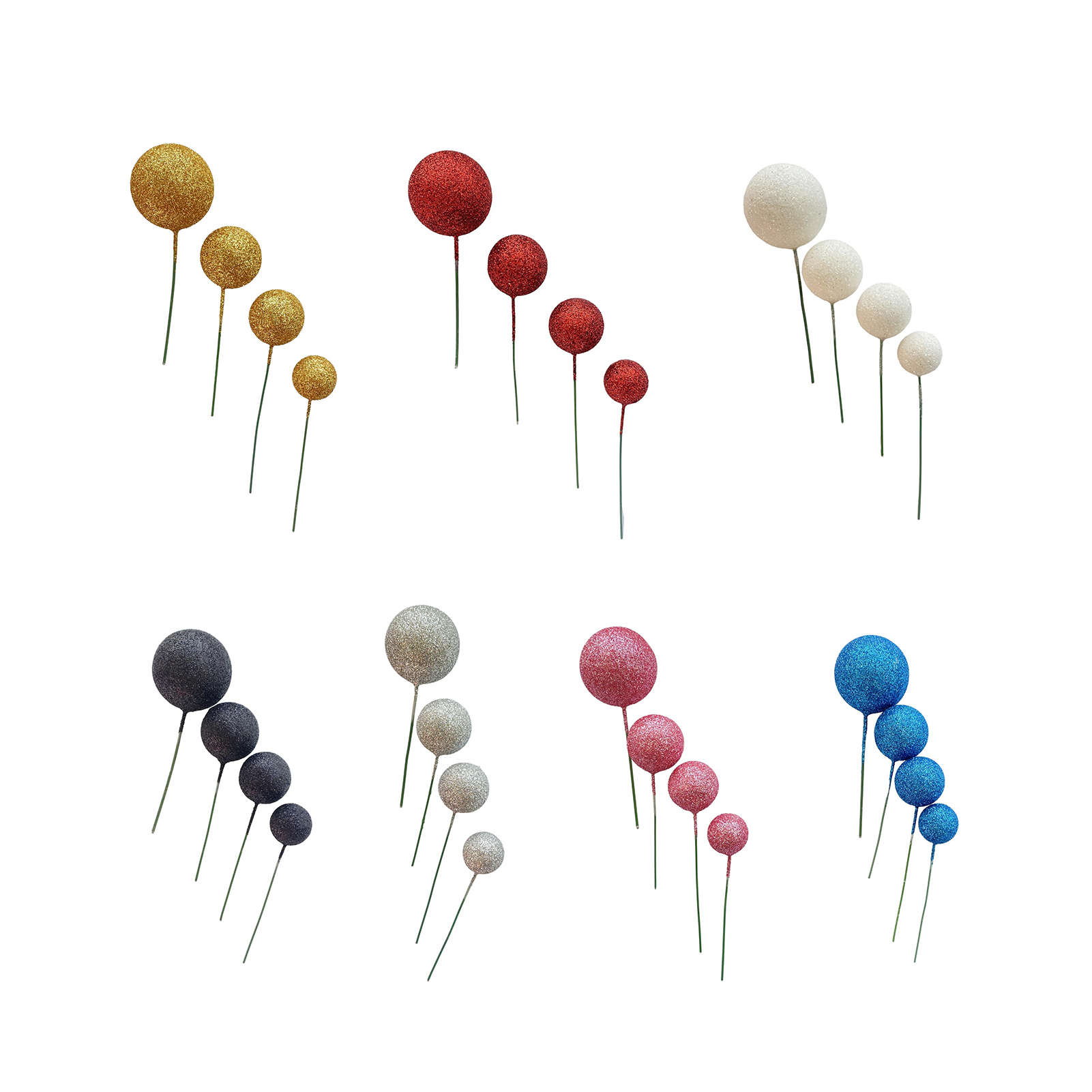 HomeCozy 20Pcs/Set Ball Cake Toppers Lightweight No-Odor No Burr Reusable Insert Card DIY ...