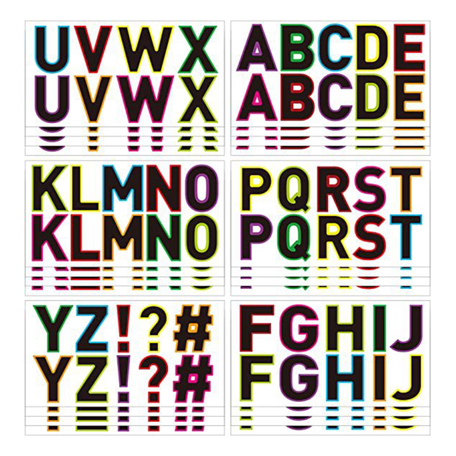 HomeCozy 24 Sheets Alphabet Stickers Self-adhesive Great Stickiness ...