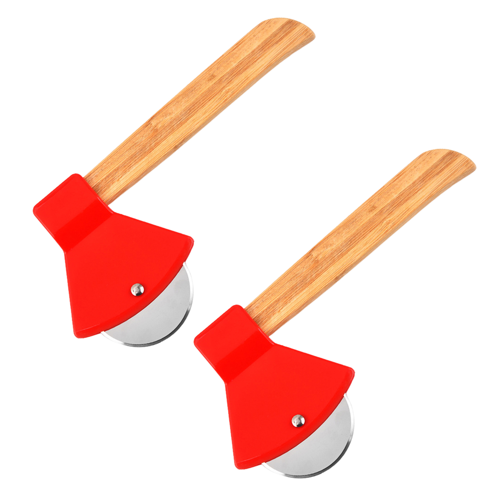 HomeCozy 2Pcs Pizza Cutter Wheel Stainless Steel Axes Shaped Pizza ...