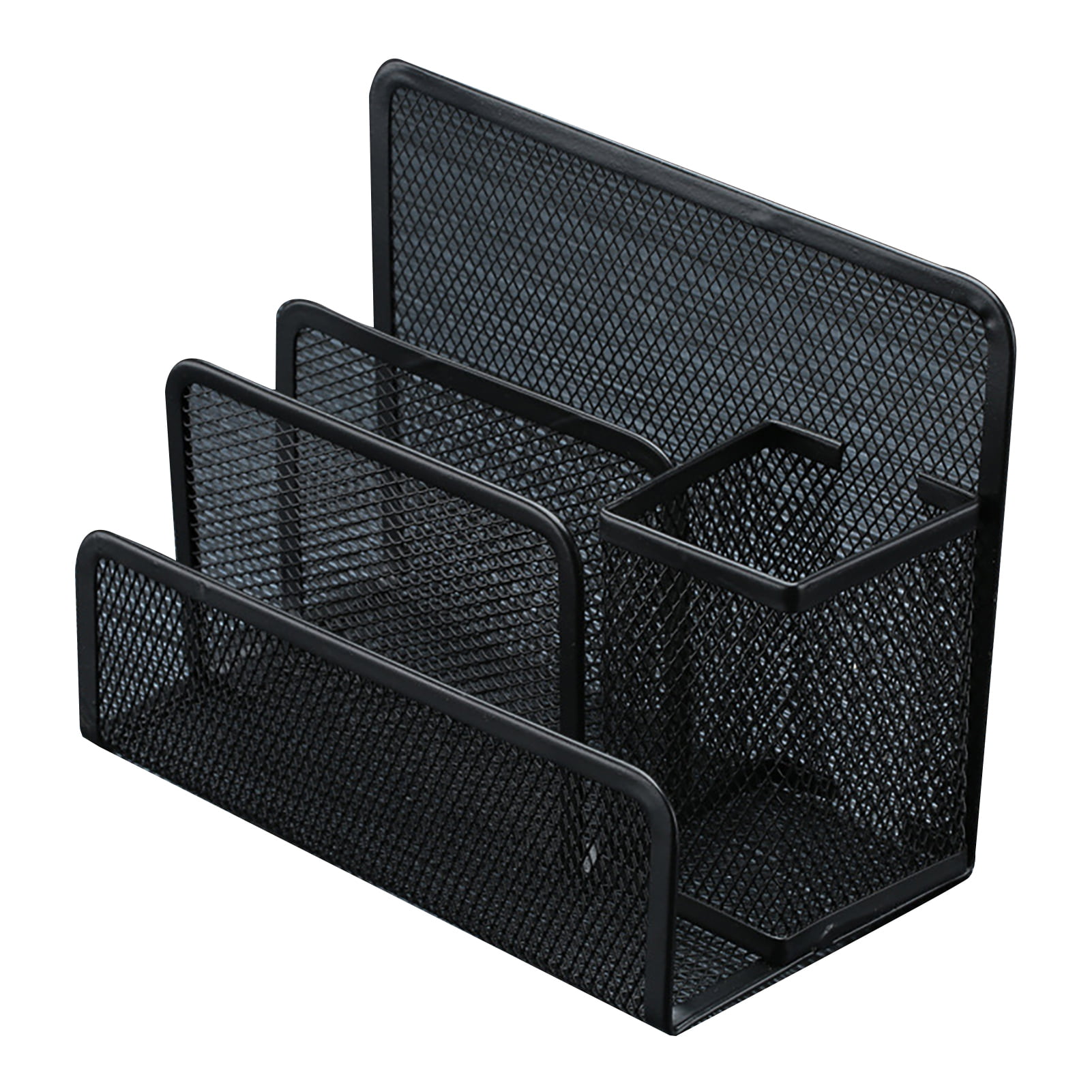 HomeCozy 3-Tier Desktop Stacking File Holder Black Metal Mesh Mail ...