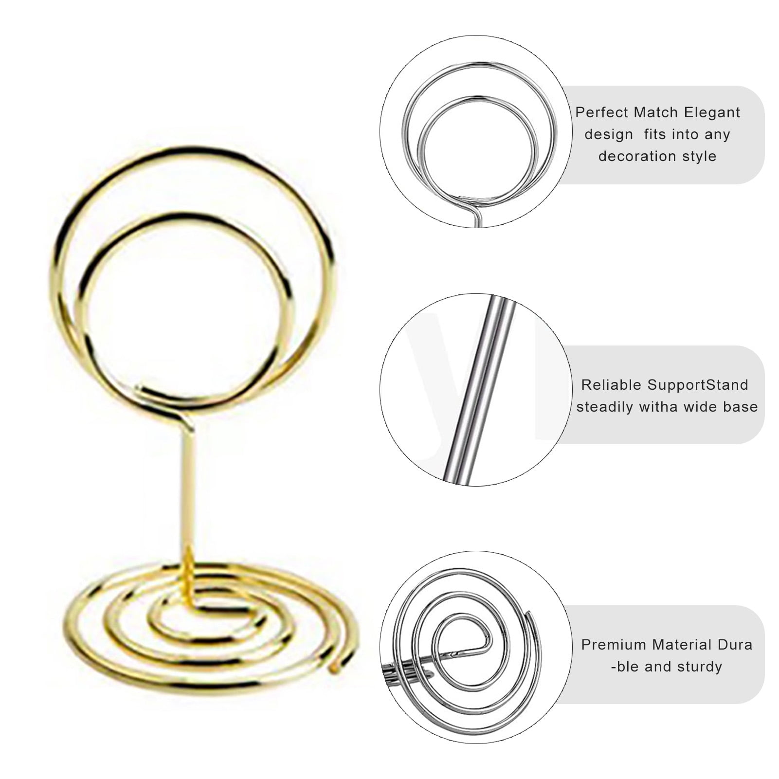 HomeCozy 30Pcs/Set Metal Card Holder Desktop Standing Multifunctional ...