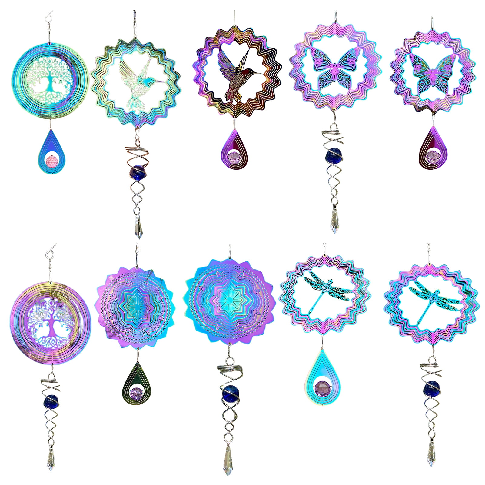 HomeCozy 3D Hanging Wind Spinner Stainless Steel Reflective Wind ...