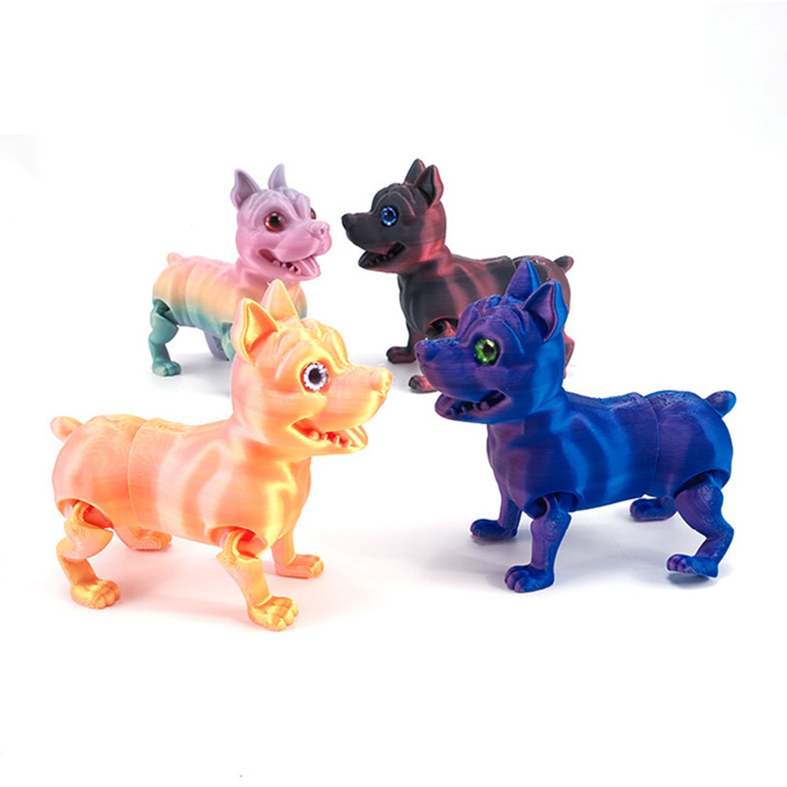 HomeCozy 3D Printed Dog Figurine Movable Joints Simulation Pit Bull ...