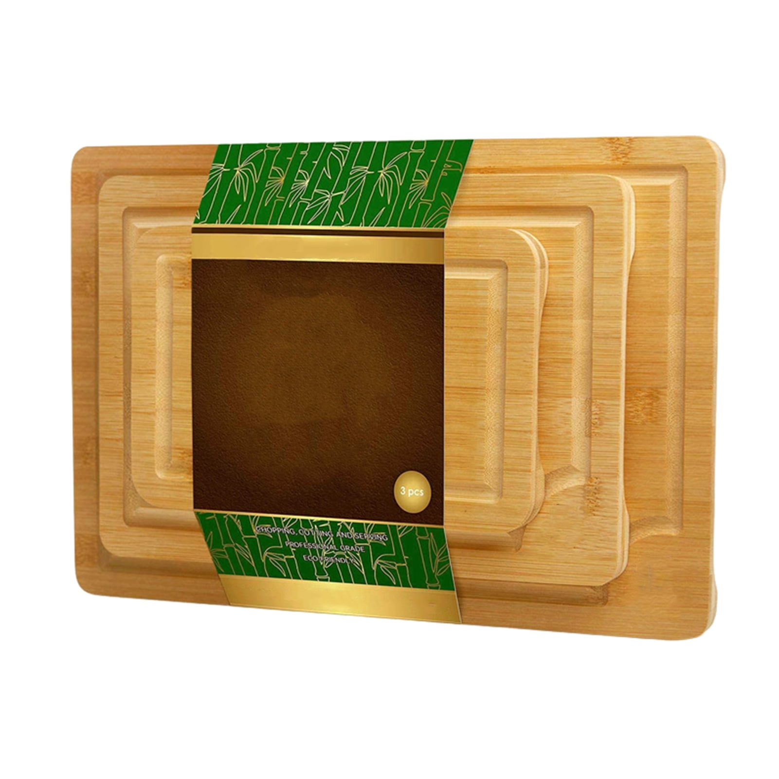 HomeCozy 3Pcs Bamboo Cutting Boards Set for Kitchen Versatile ...