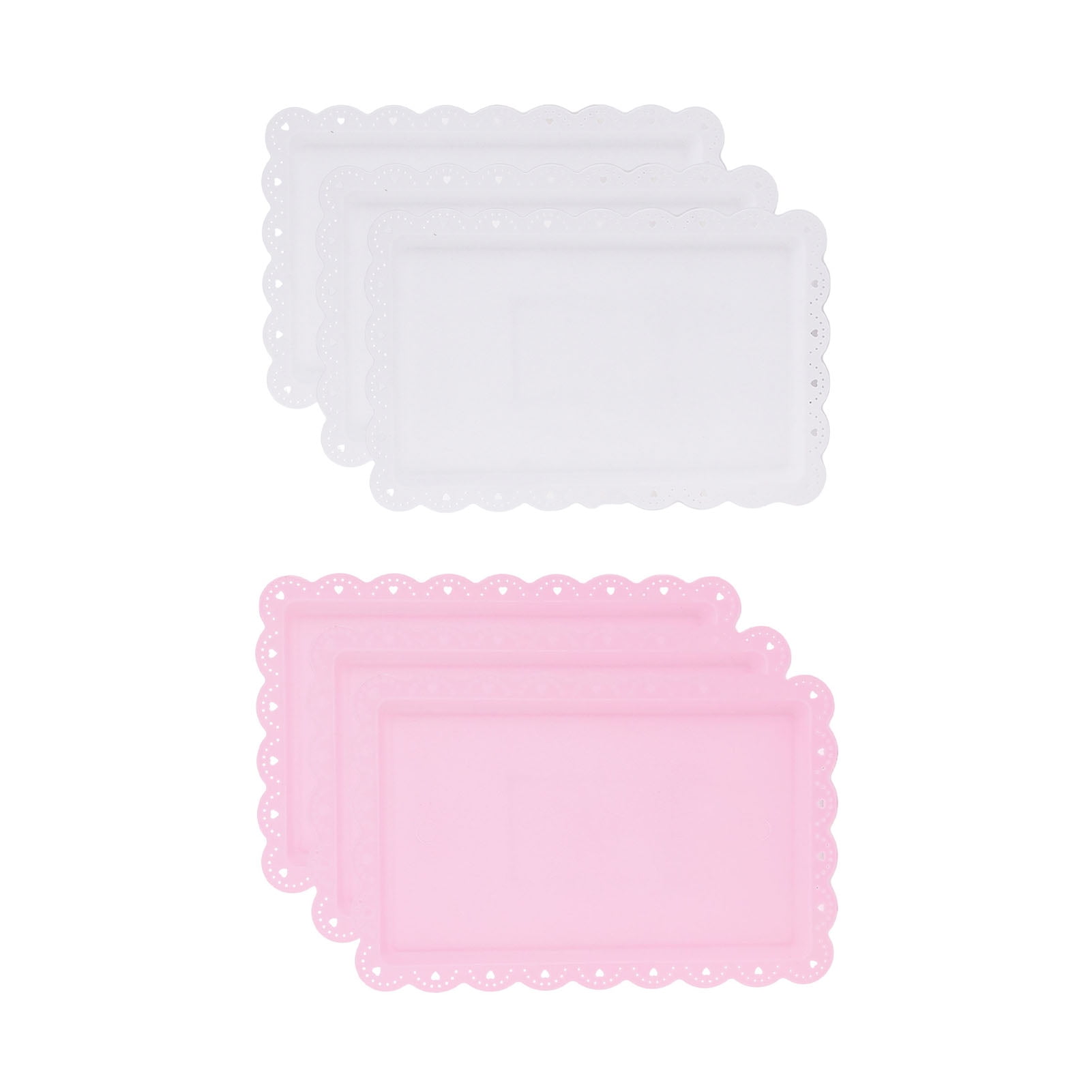 HomeCozy 3Pcs Serving Trays Large Rectangle Dessert Tray Plastic Sturdy ...