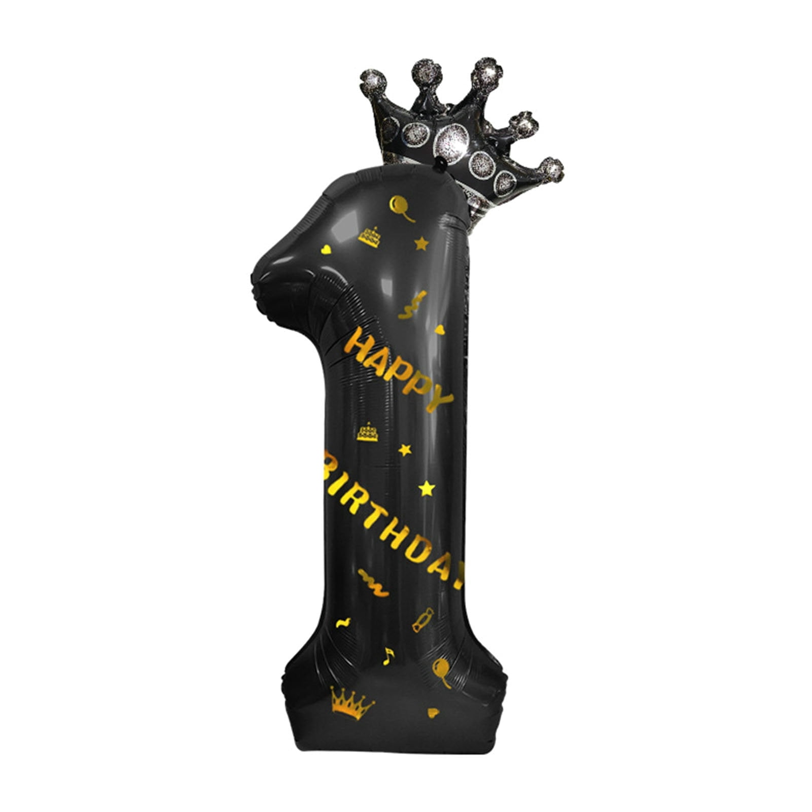 HomeCozy 40 Inch Large Black Crown Number Balloons with Inflatable ...