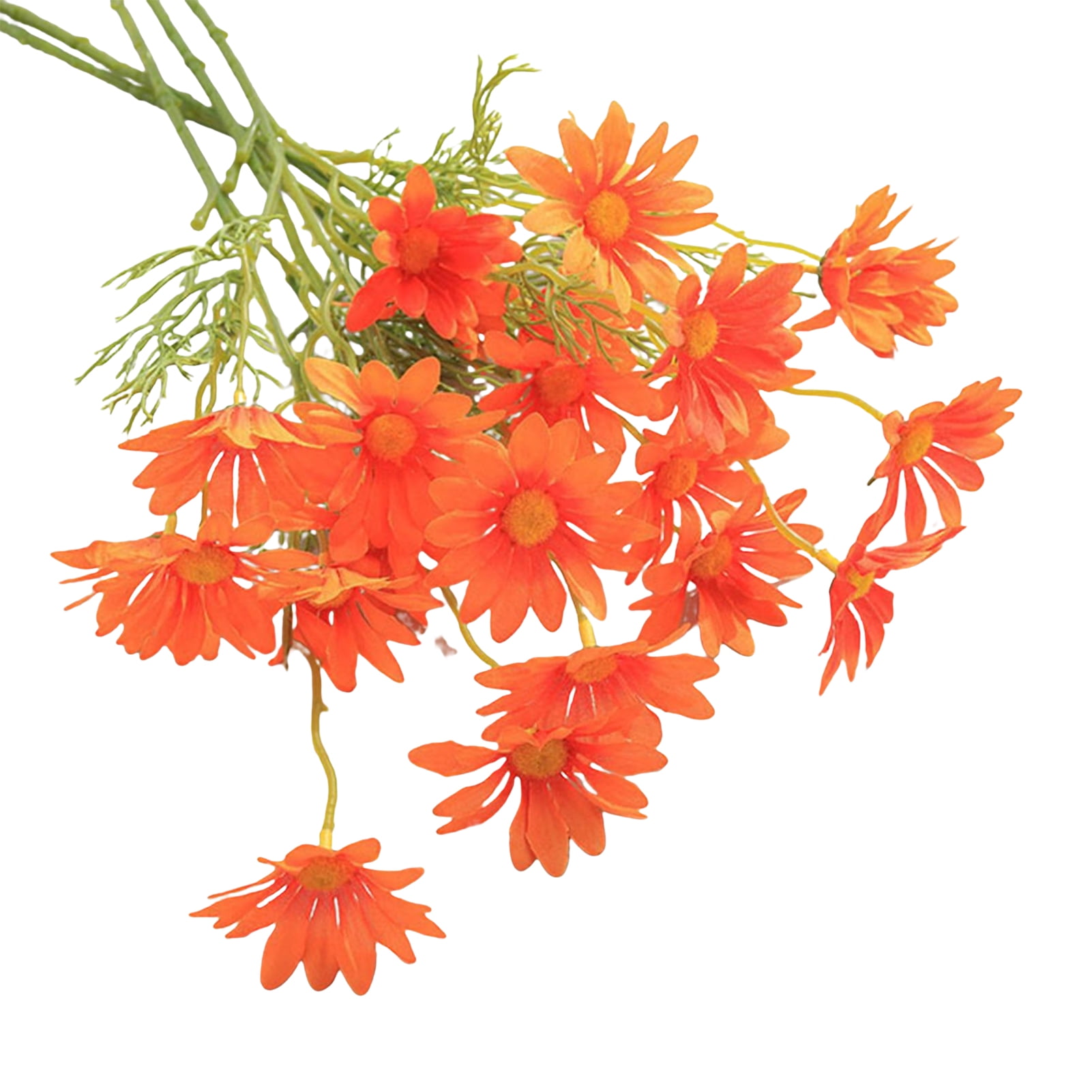 HomeCozy 5 Heads Artificial Flower UV Resistant Silk Colorful Fake ...