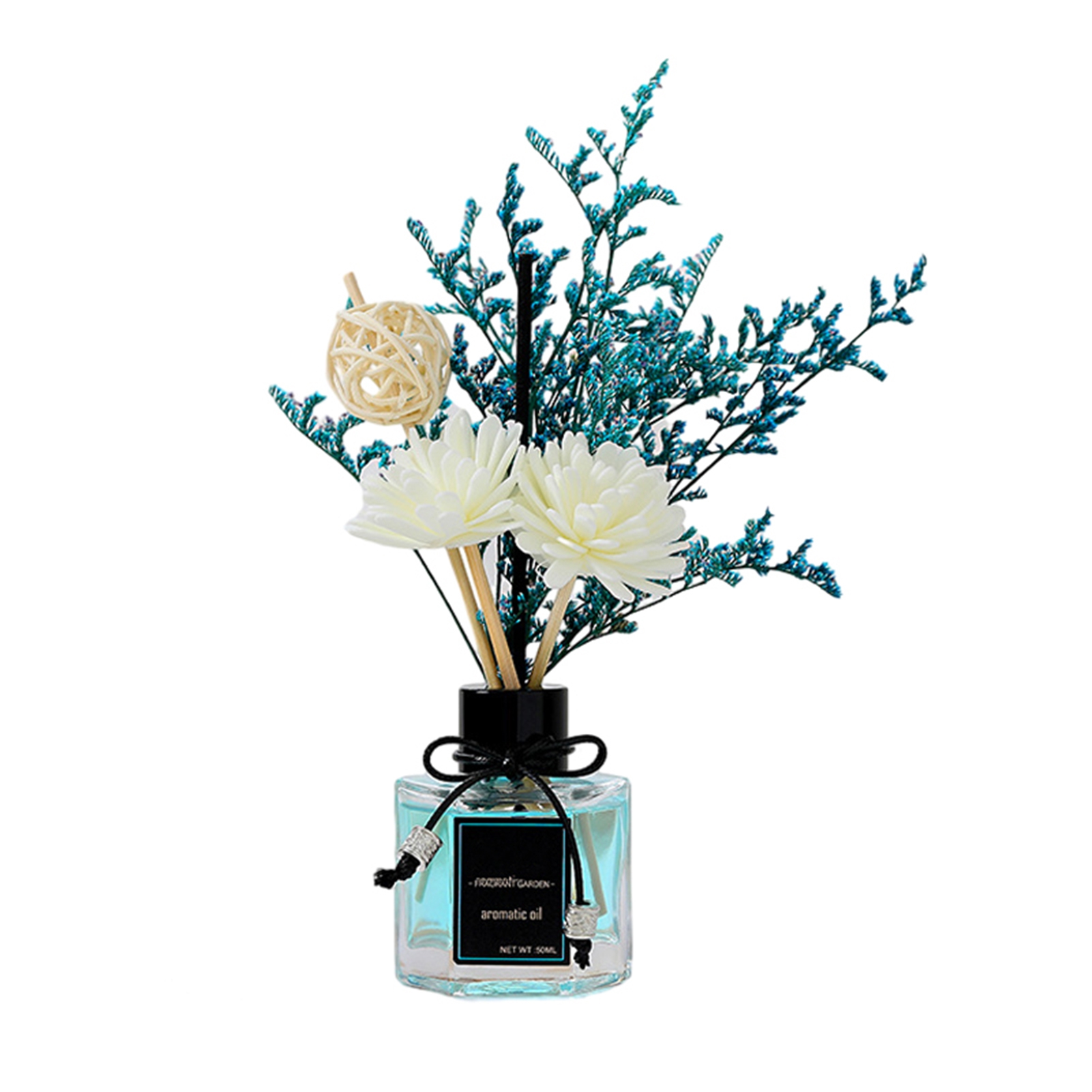 HomeCozy 50ml Glass Diffuser Plant Rattan Deodorizing Decorative Odor ...