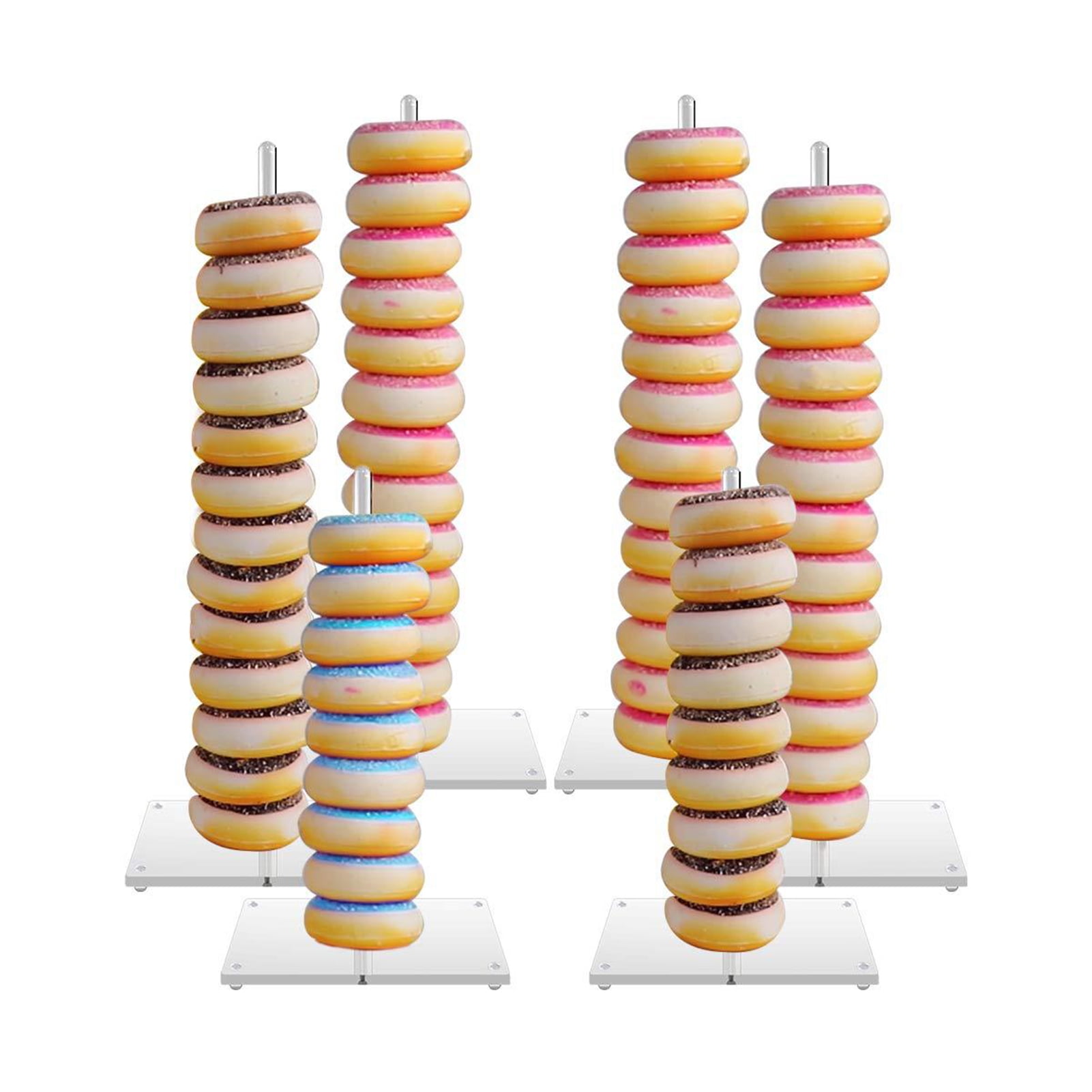 HomeCozy 6Pcs Donut Stand Transparent Non-slip Reusable Multifunctional ...