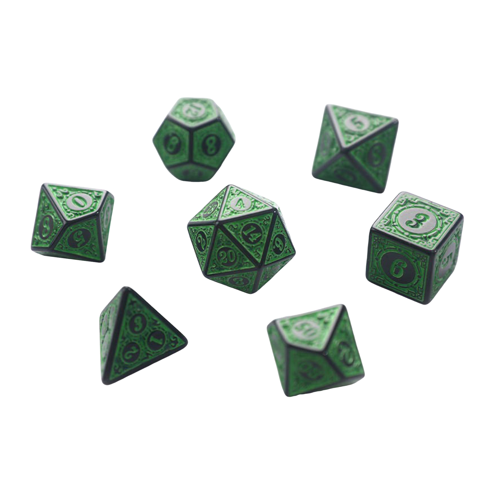 HomeCozy 7Pcs/Set Vintage Multi-sides Dice 4/6/8/10/12/20 Sides Carved ...