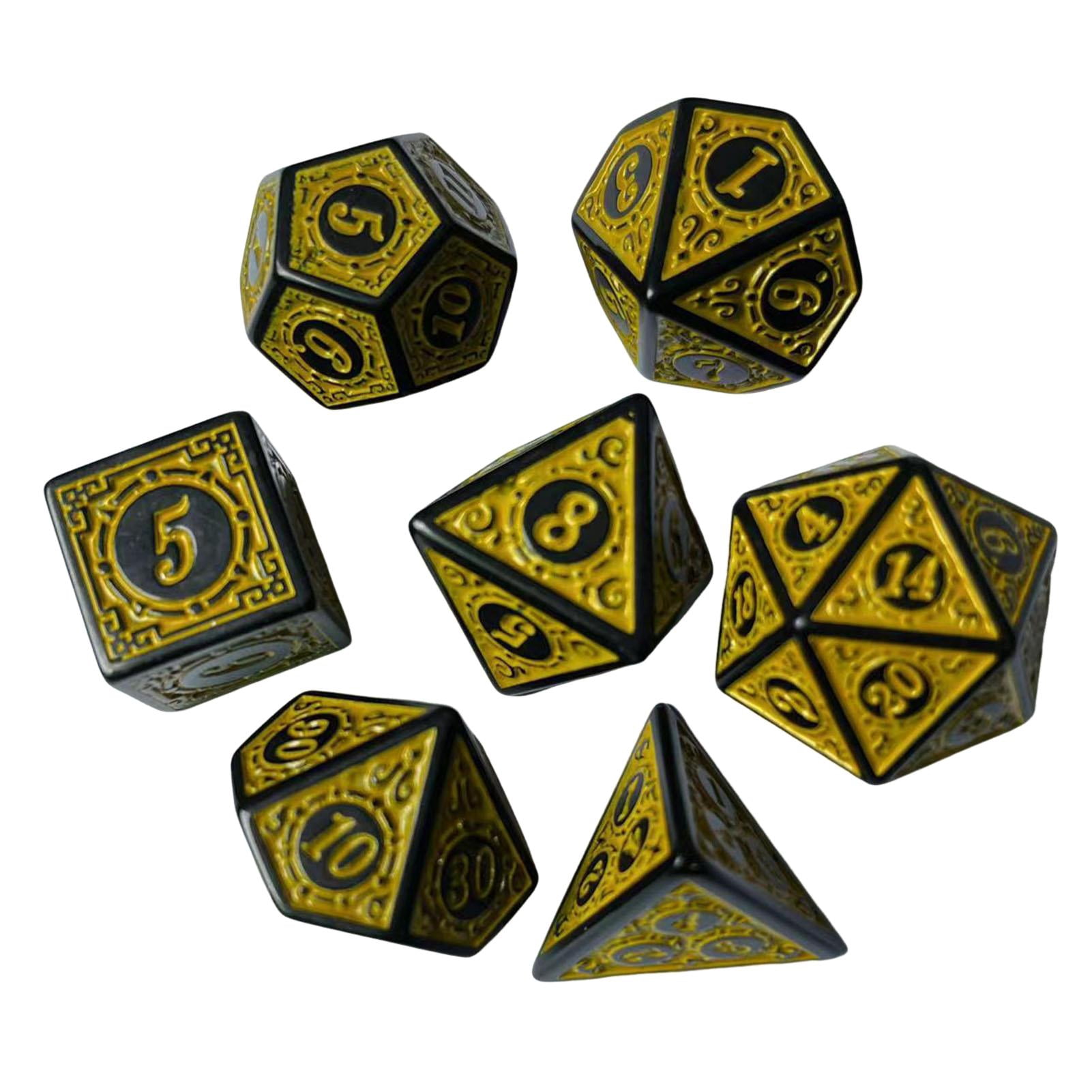 HomeCozy 7Pcs/Set Vintage Multi-sides Dice 4/6/8/10/12/20 Sides Gaming ...