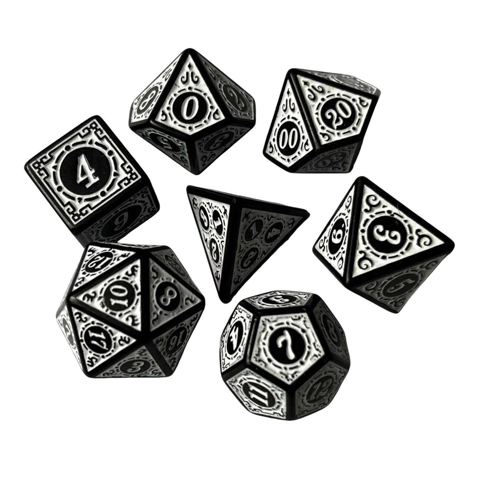 HomeCozy 7Pcs/Set Vintage Multi-sides Dice 4/6/8/10/12/20 Sides Gaming ...
